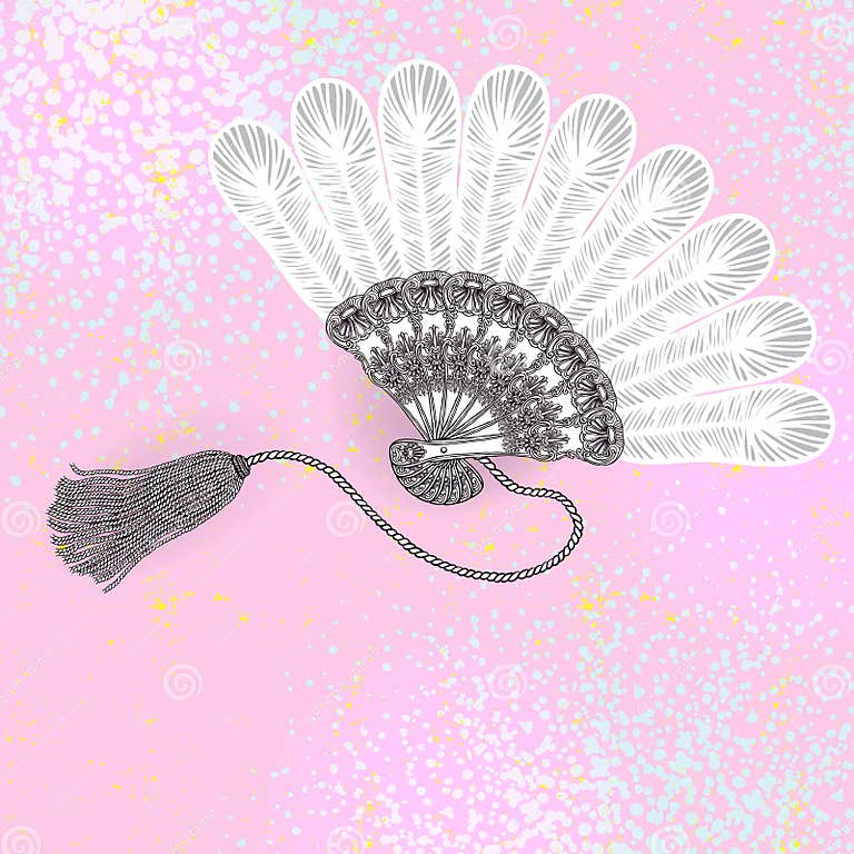 Fan, Vintage Vector Background Stock Vector - Illustration of elegant ...