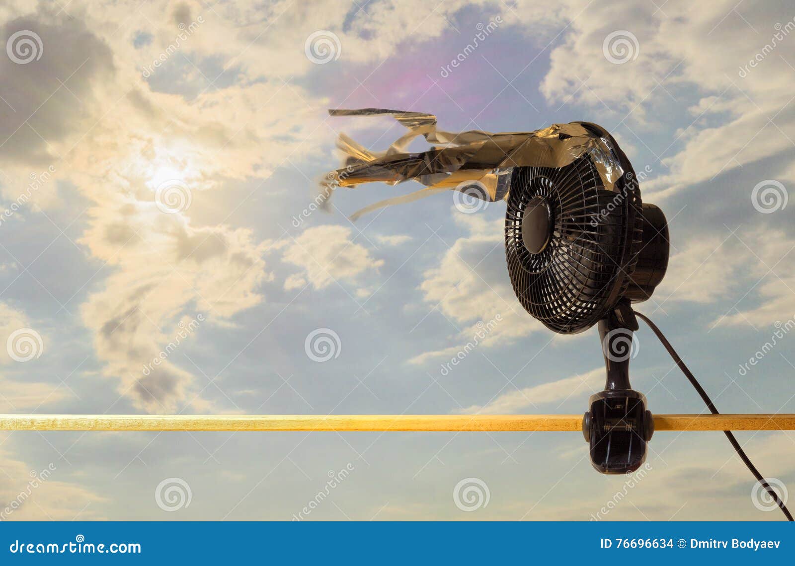 Fan in the wind. stock photo. Image of blower, season - 76696634