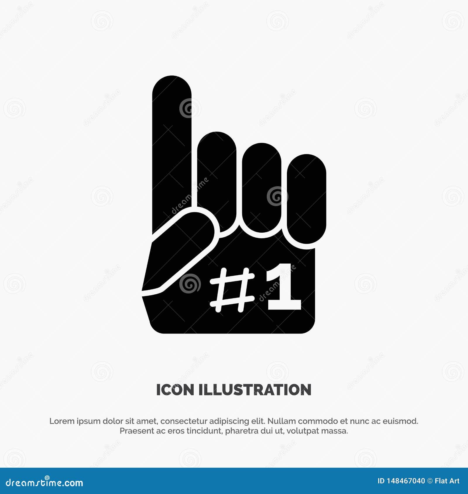 Fanatic, Finger, Foam, Sport Solid Glyph Icon Vector Stock Vector ...