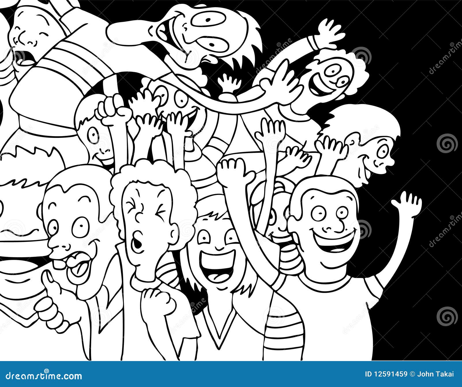 Fanatical Fans stock vector. Illustration of cartoon - 12591459