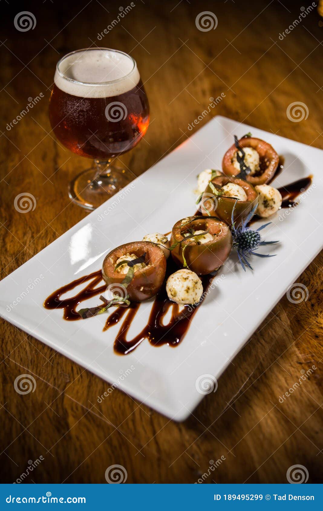 Fancy Appetizer and Dark Beer Stock Image - Image of appetizer ...