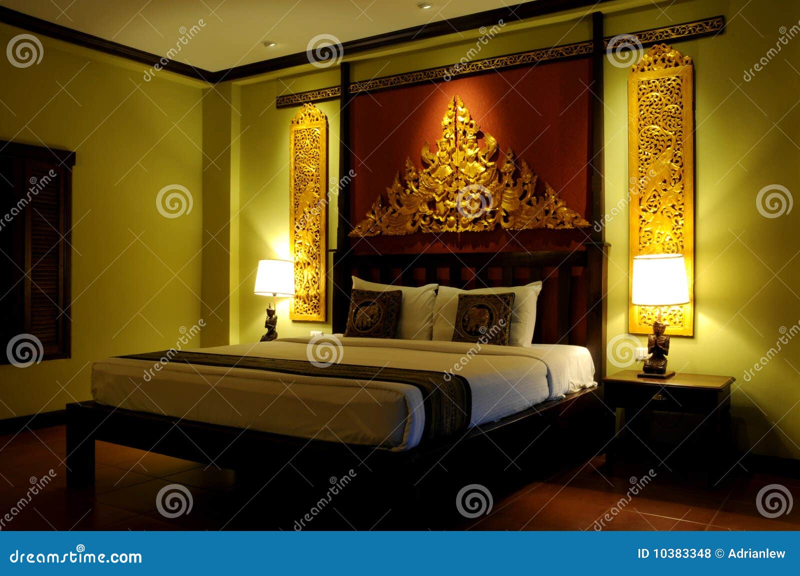 Fancy Asian style bedroom stock photo. Image of restful - 10383348