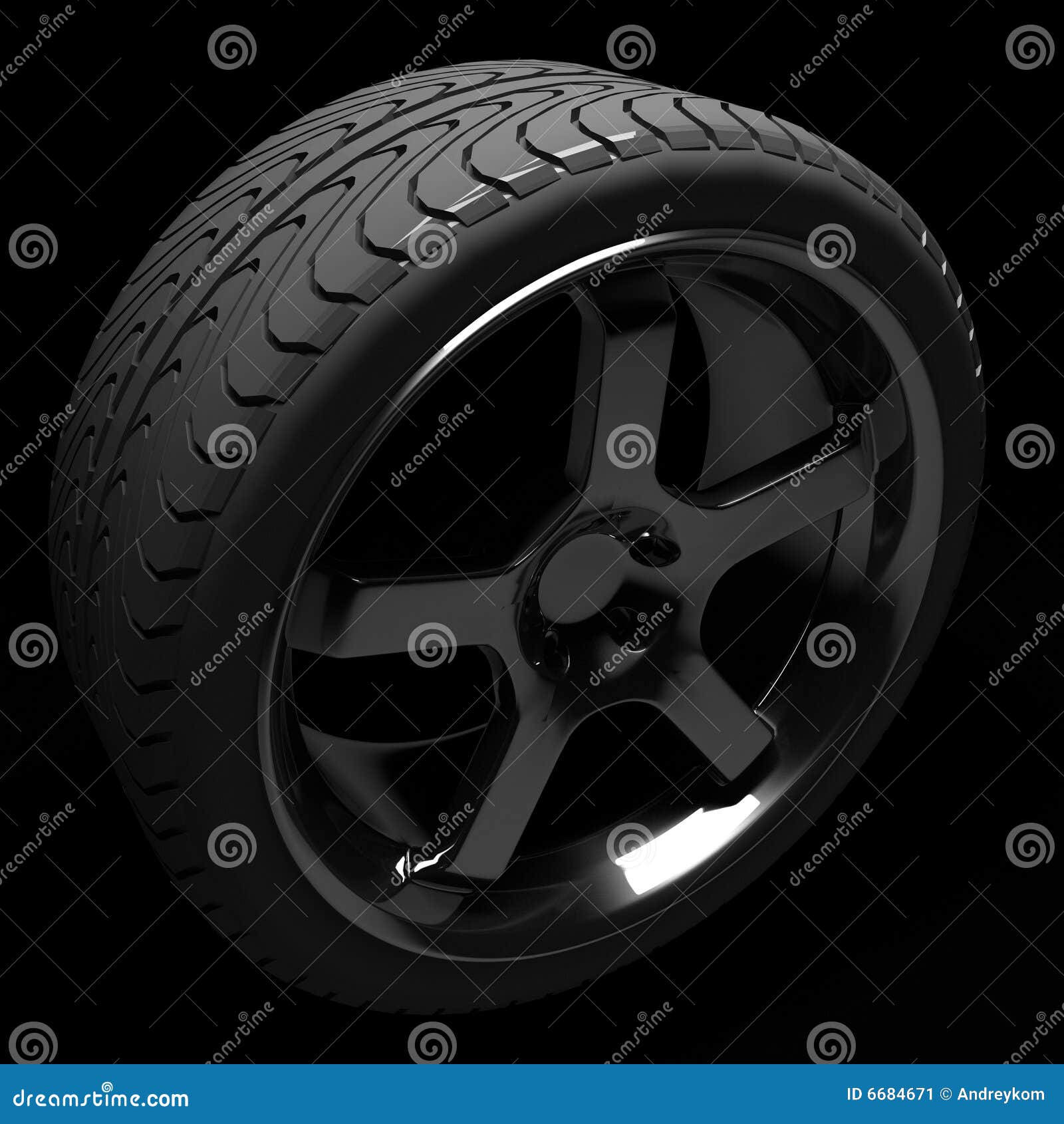 Fancy auto tire and wheel stock illustration. Illustration of rubber ...