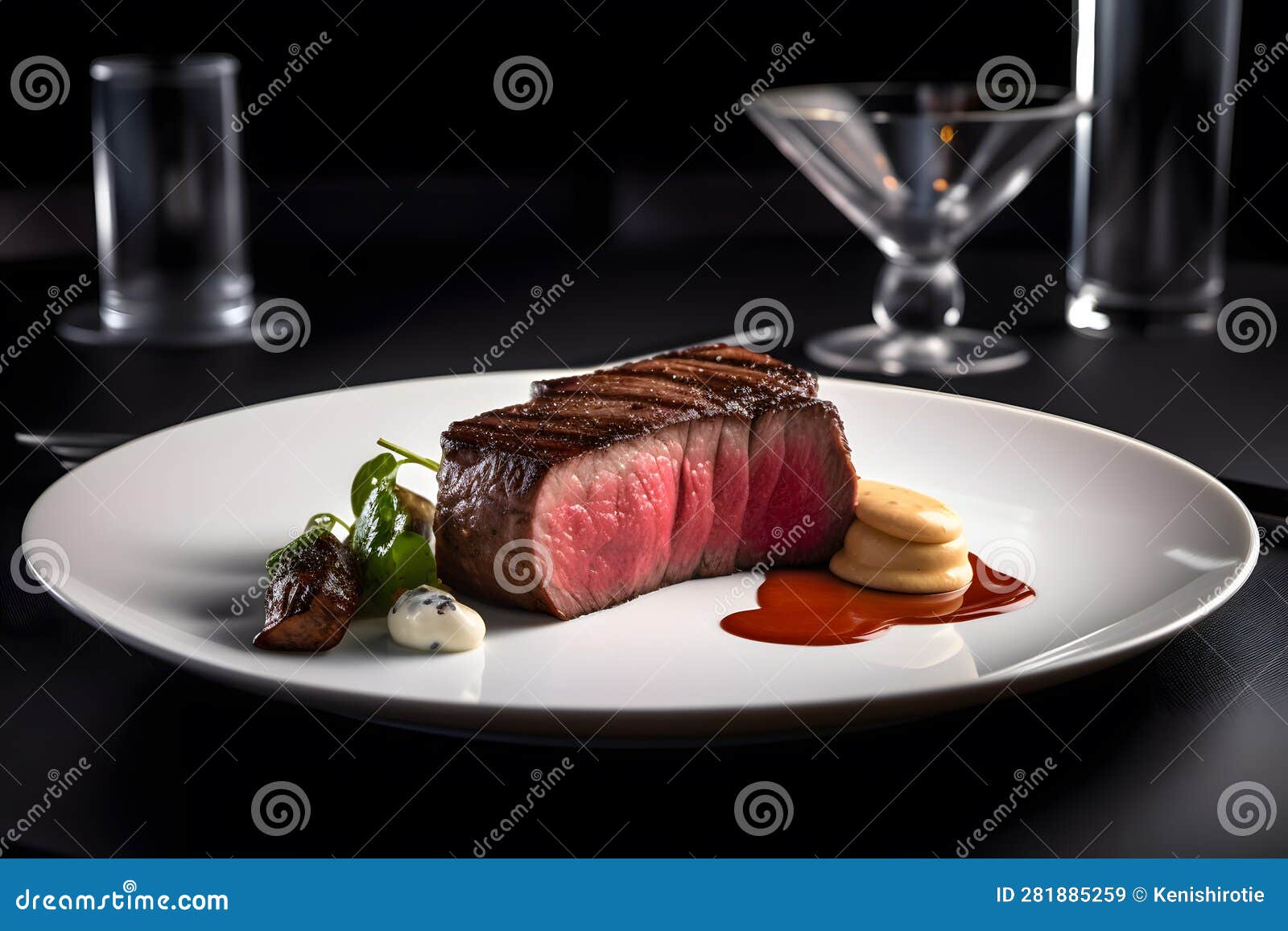 Fancy Beef Steak Dinner, Generative AI Stock Illustration ...