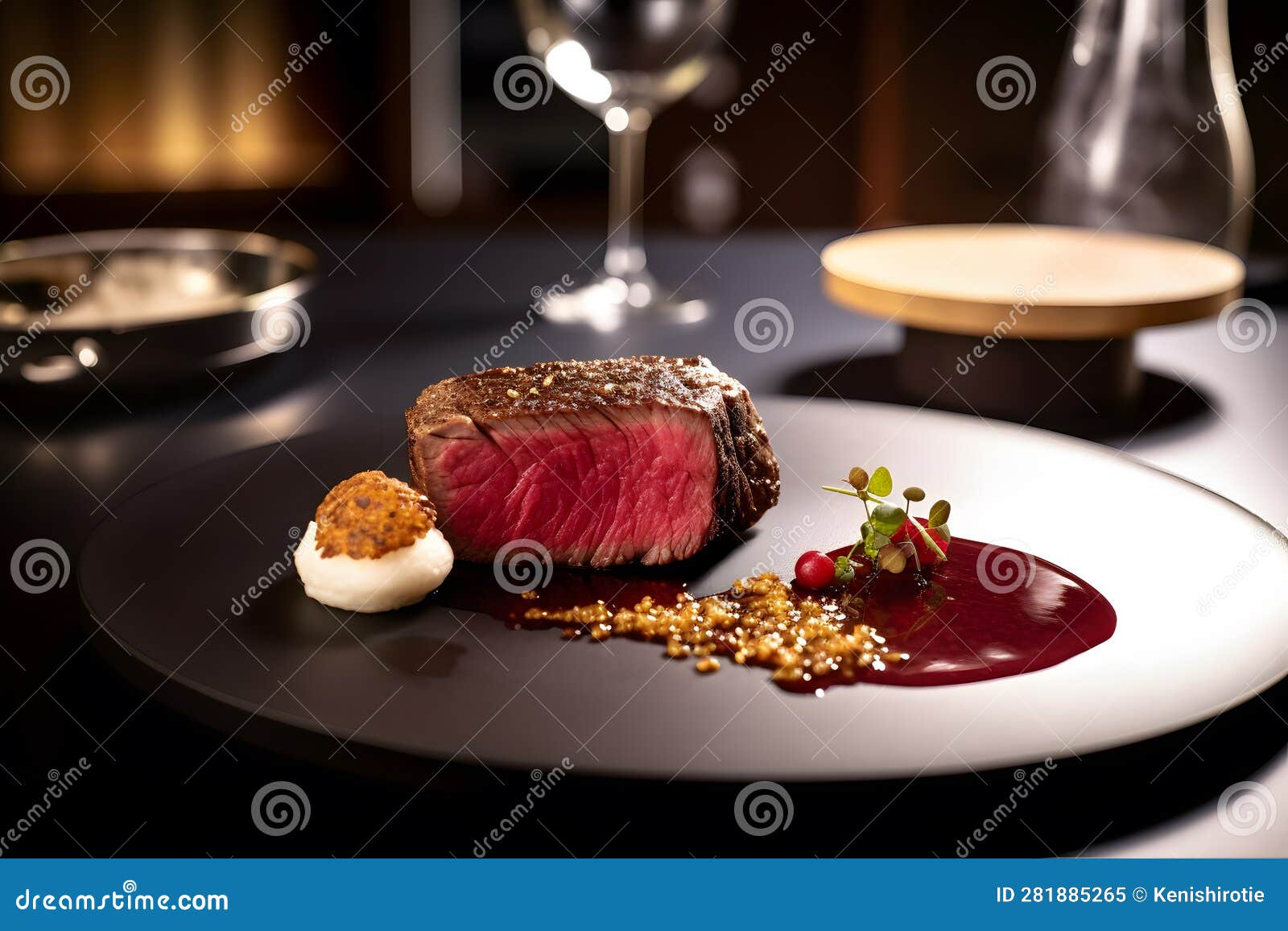 Fancy Beef Steak Dinner, Generative AI Stock Illustration ...