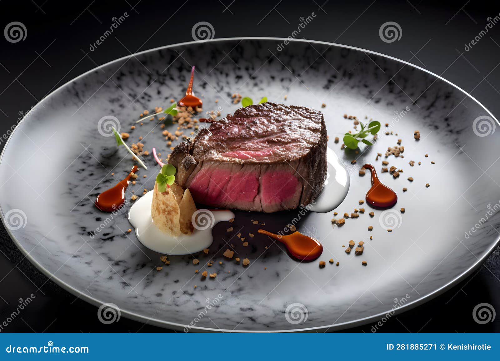 Fancy Beef Steak Dinner, Generative AI Stock Illustration ...