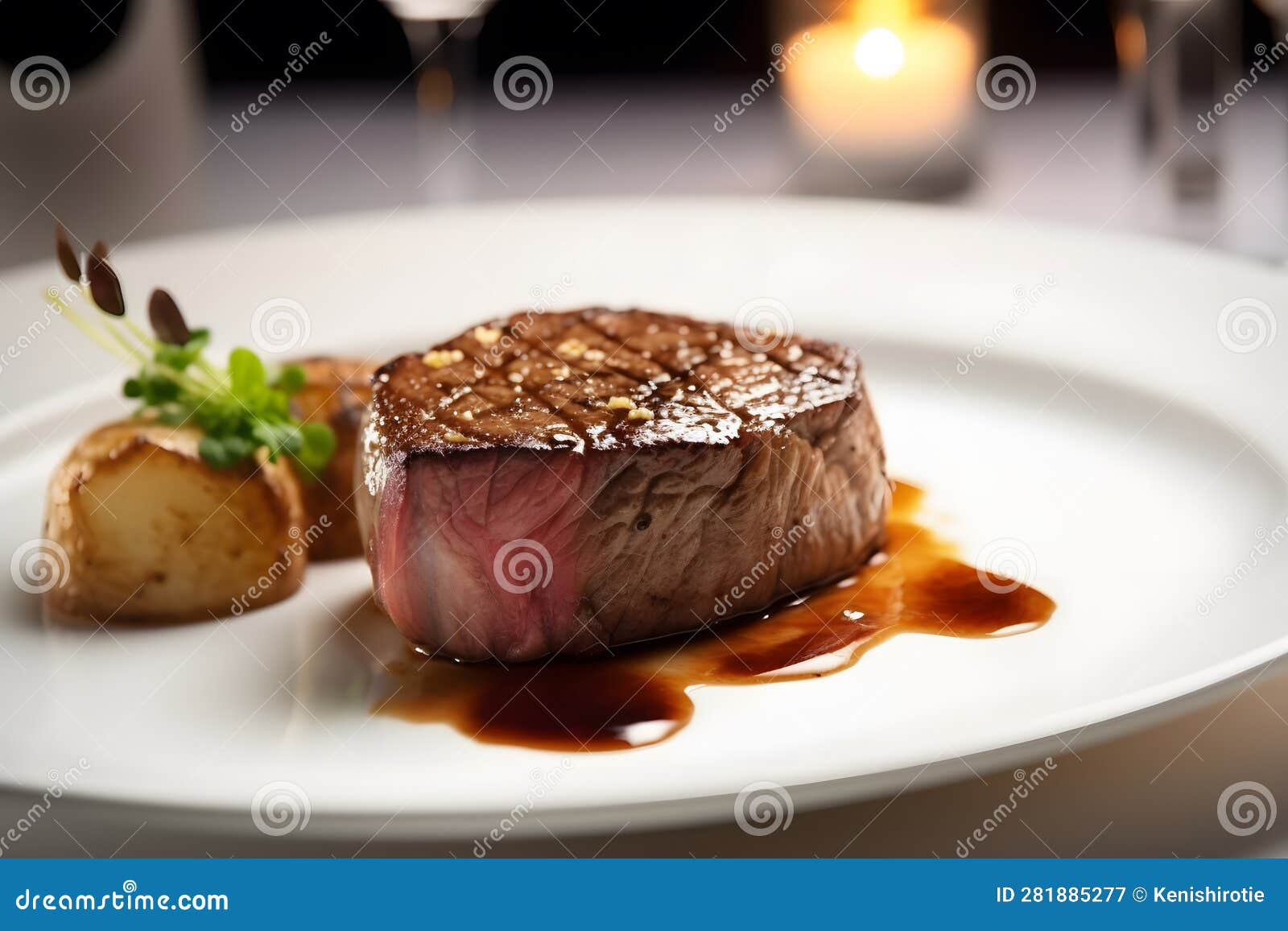 Fancy Beef Steak Dinner, Generative AI Stock Illustration ...