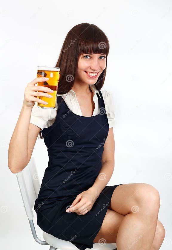 Fancy a beer stock image. Image of female, friendly, beverages - 11490455