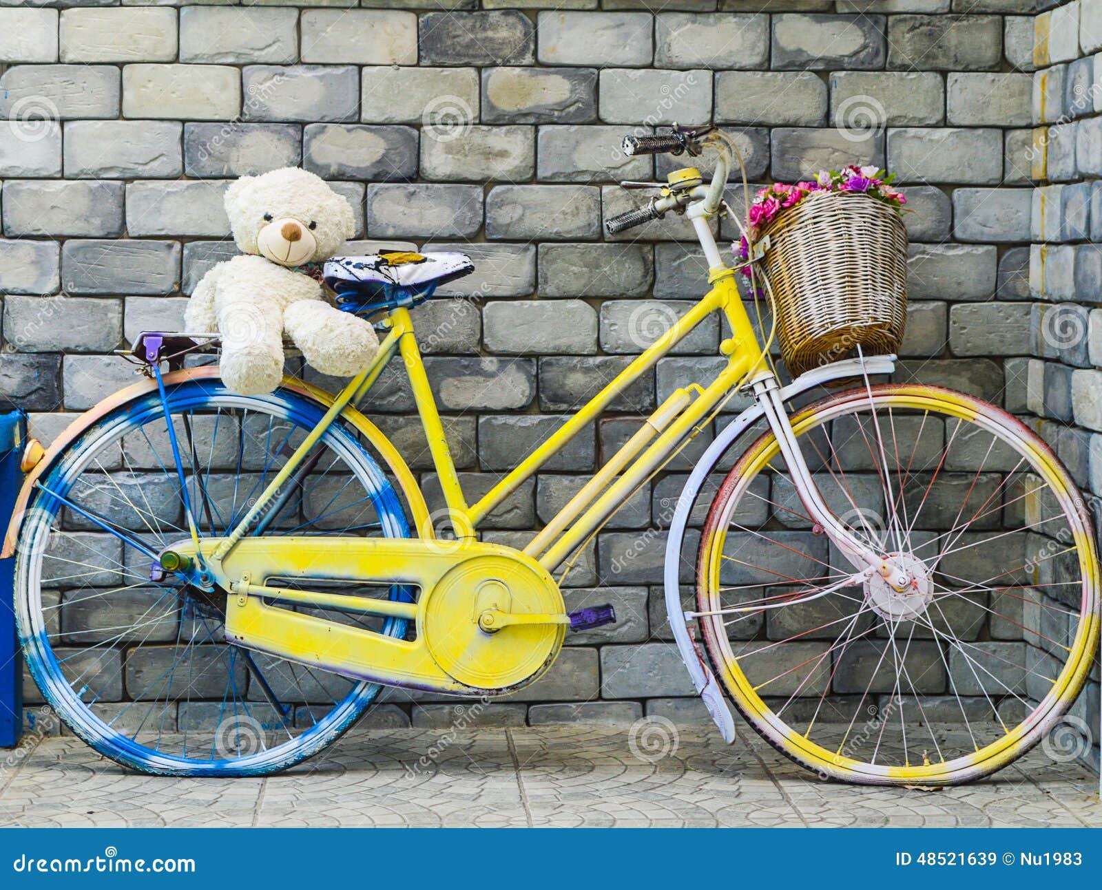 Fancy Bicycle with Cute Bear Doll Stock Image - Image of word, bicycle ...