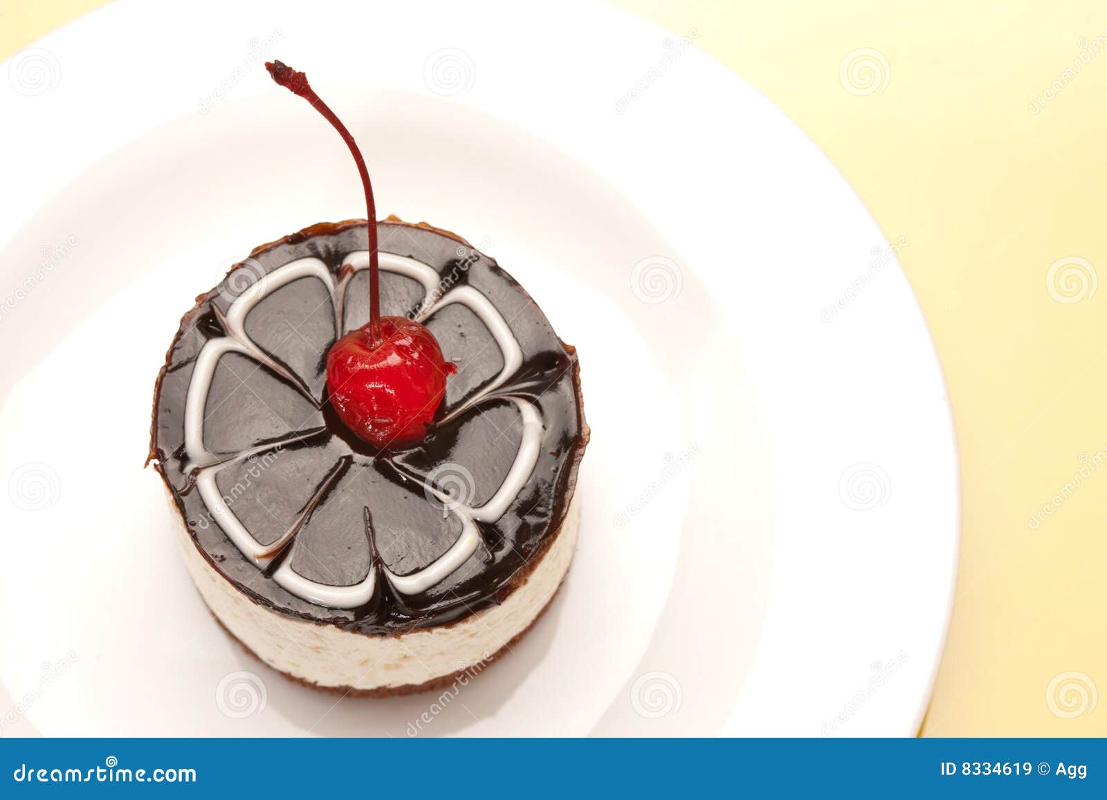 Fancy cake with cherry stock image. Image of icing, chocolate - 8334619