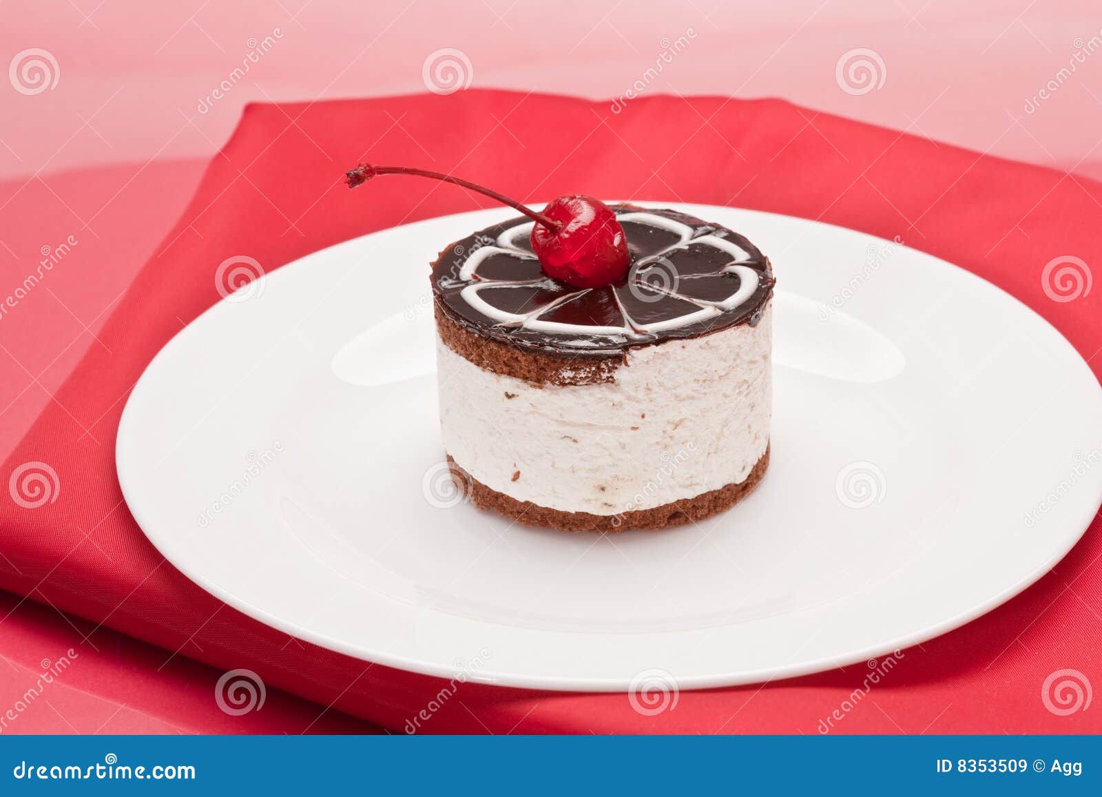 Fancy cake with cherry stock image. Image of icing, food - 8353509