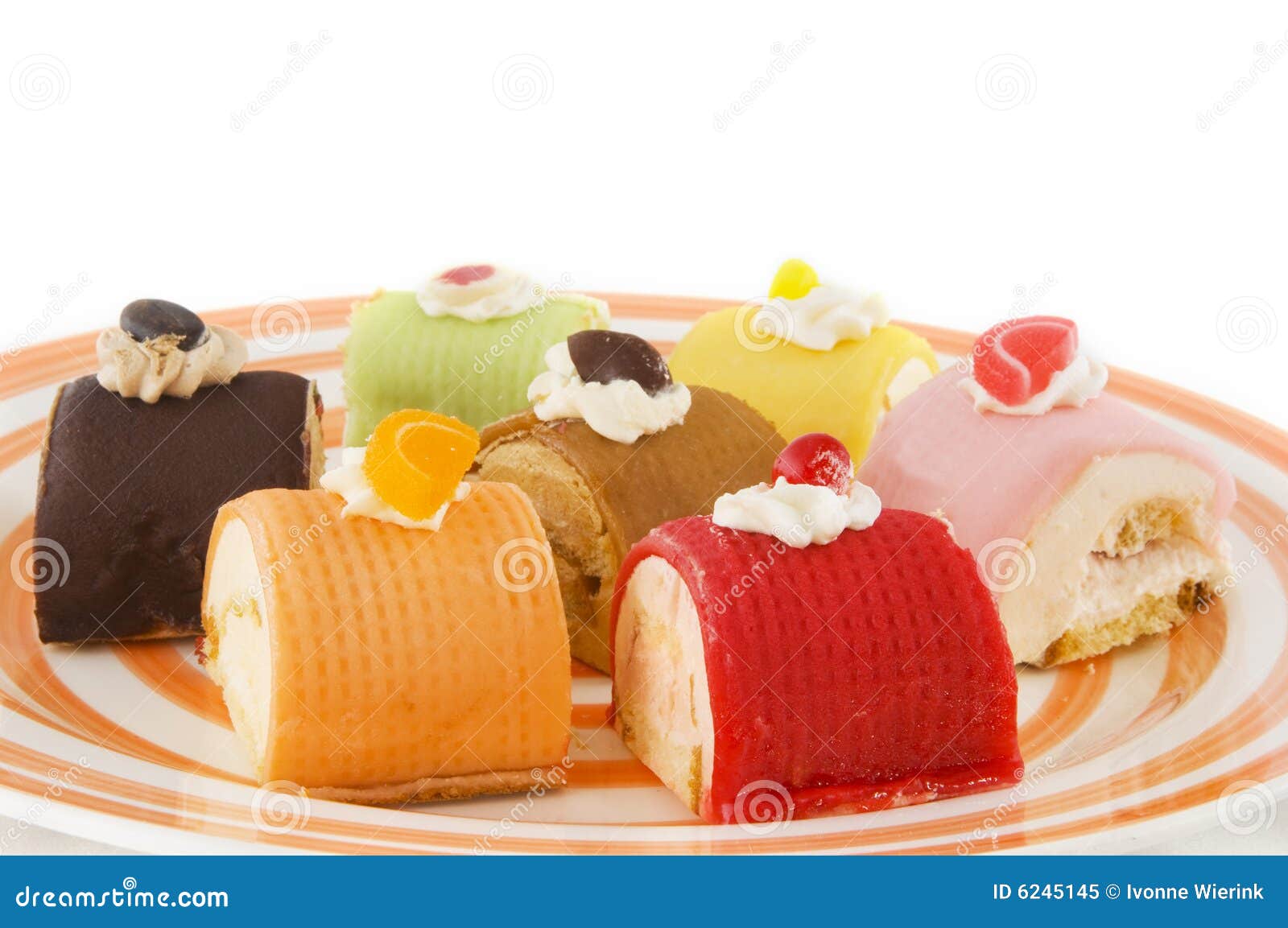 Fancy cakes stock image. Image of luxury, striped, orange - 6245145