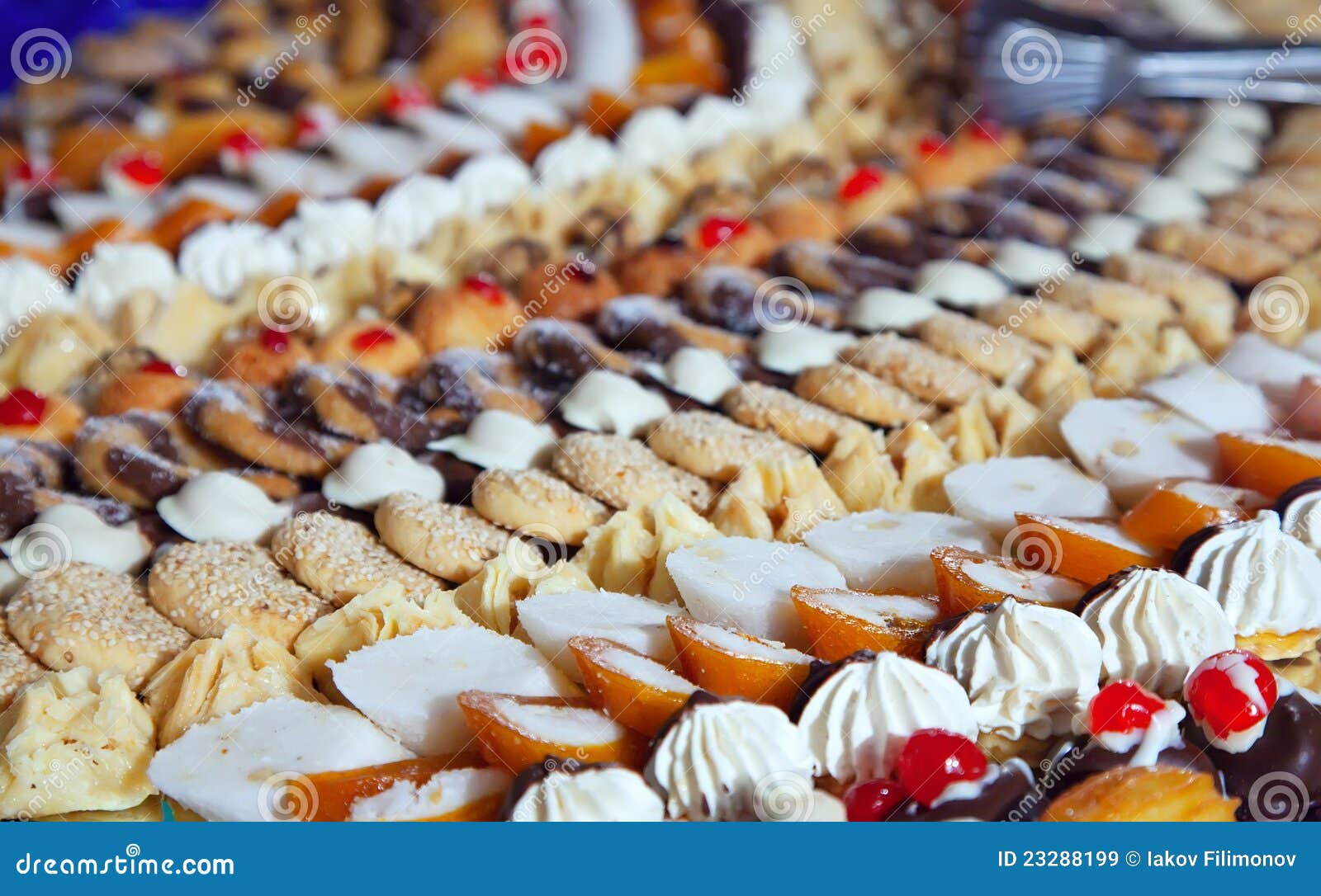 Fancy Cakes on Banquet Table Stock Image - Image of cuisine, market ...