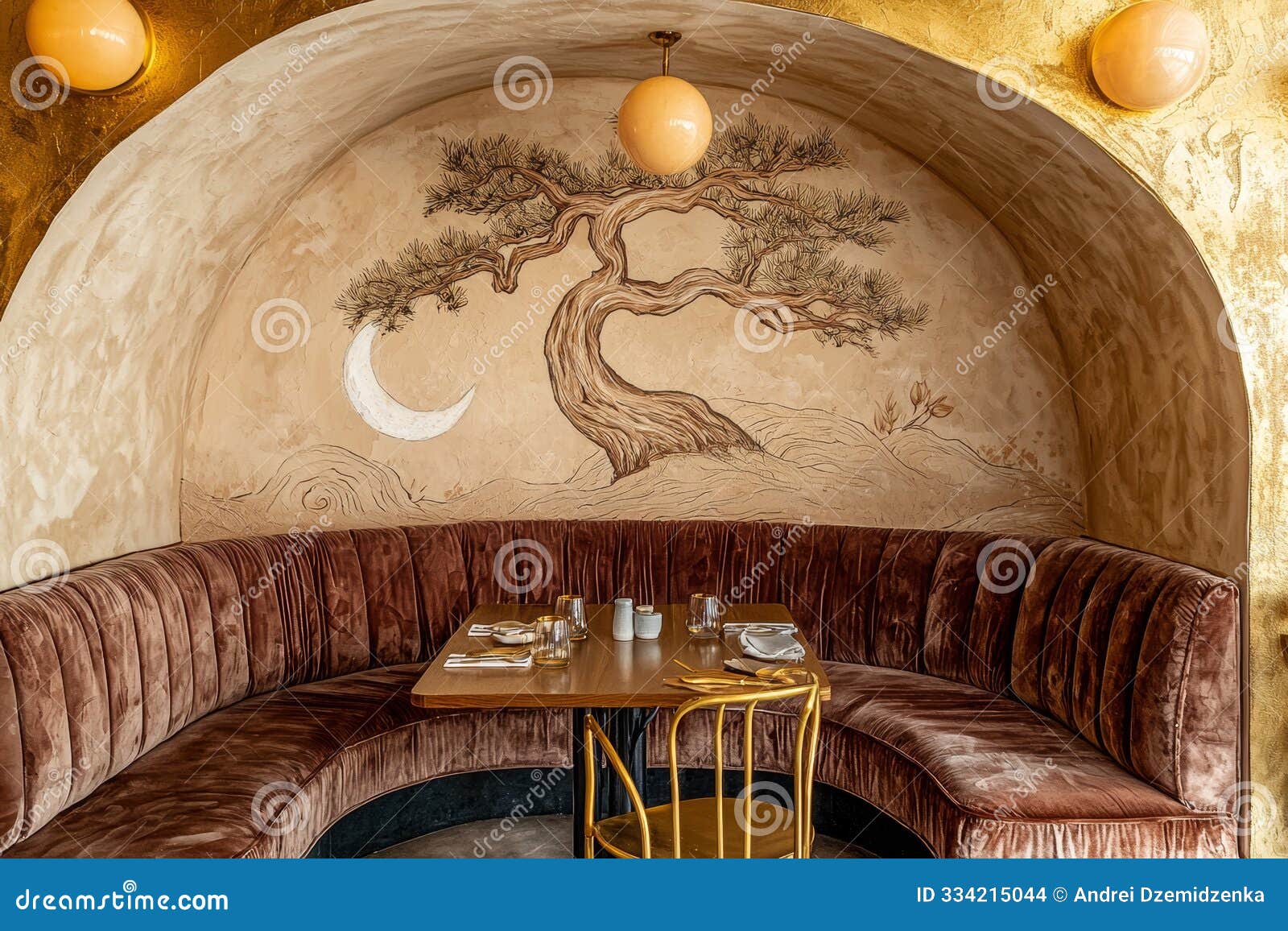 A Fancy Chinese Restaurant Interior Design Stock Illustration Stock ...