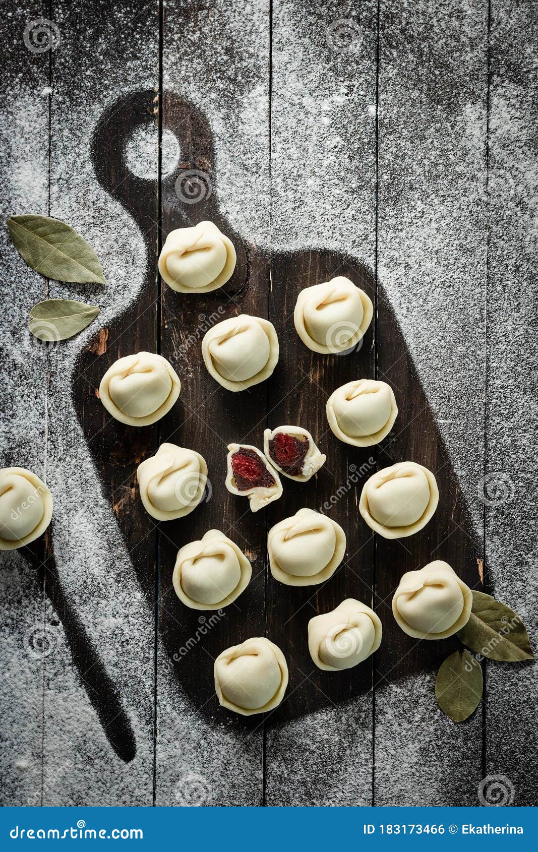 Fancy Chocolates Candy with Cherries. Dumpling Sweets Stock Photo ...