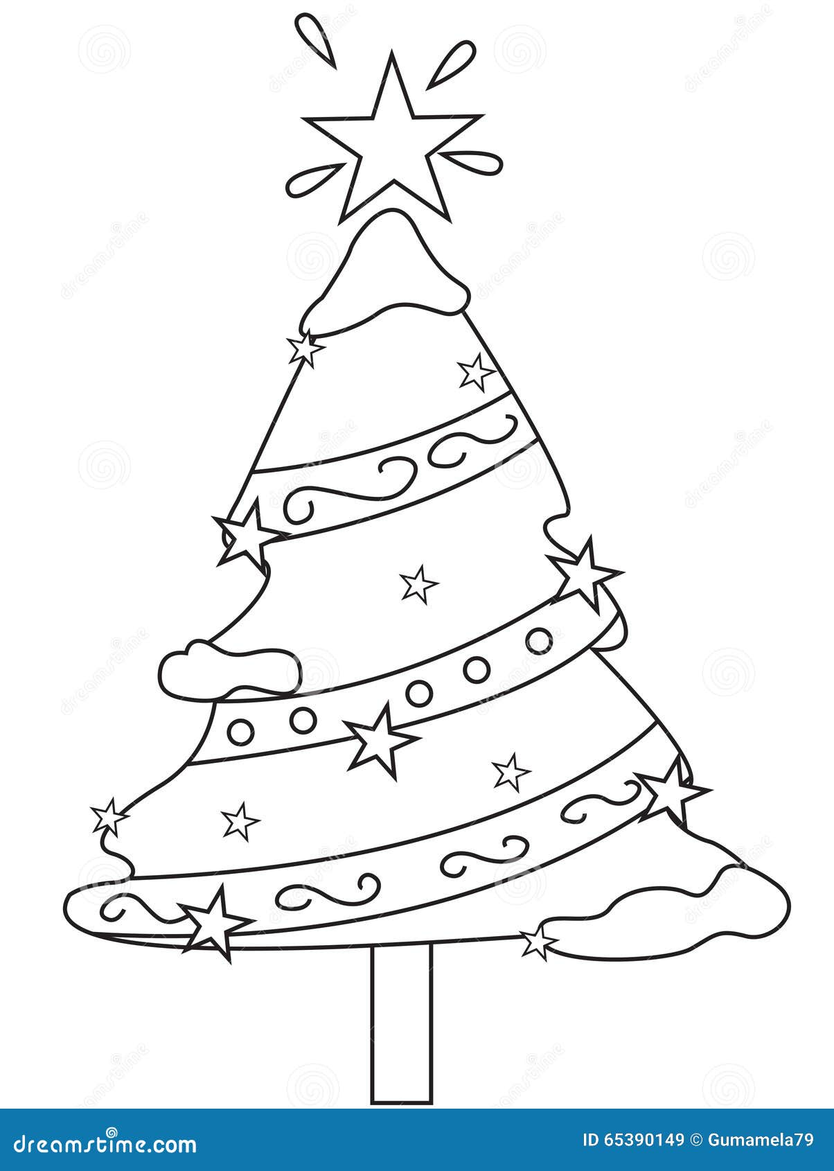 Fancy Christmas Tree stock illustration. Illustration of ornament ...
