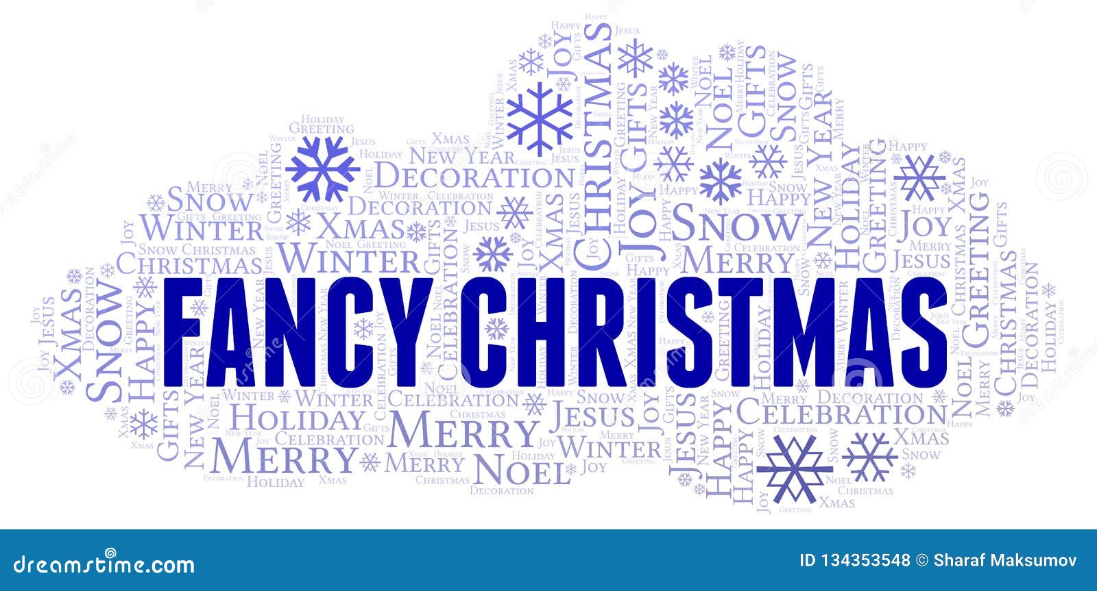 Fancy Christmas word cloud stock illustration. Illustration of bright ...