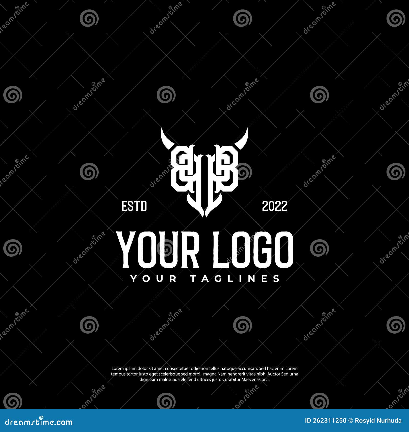 Fancy Classic Monogram Logo Hipster Modern Style Stock Vector ...