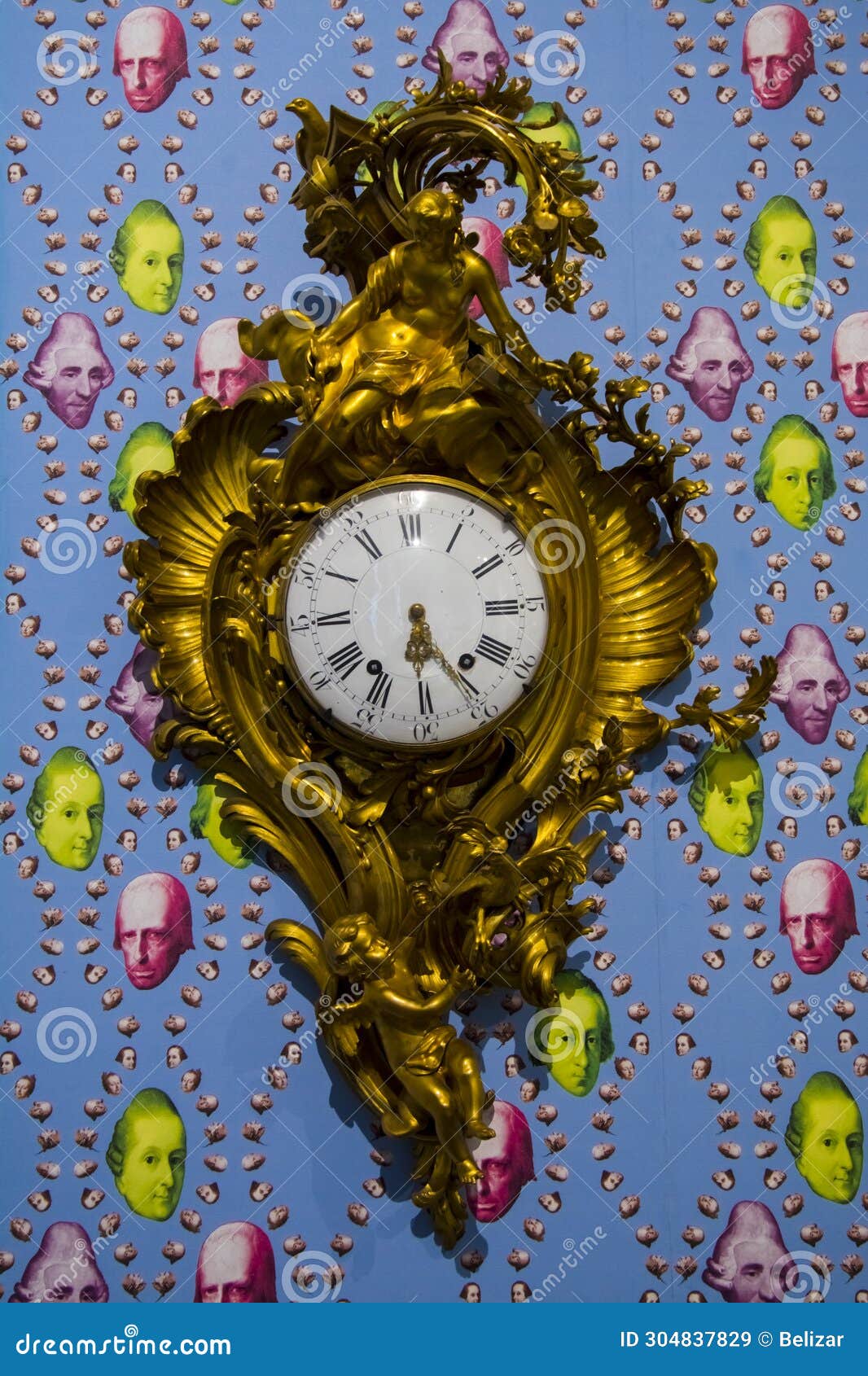 Fancy Clock in the Esterhazy Palace Editorial Stock Image - Image of ...