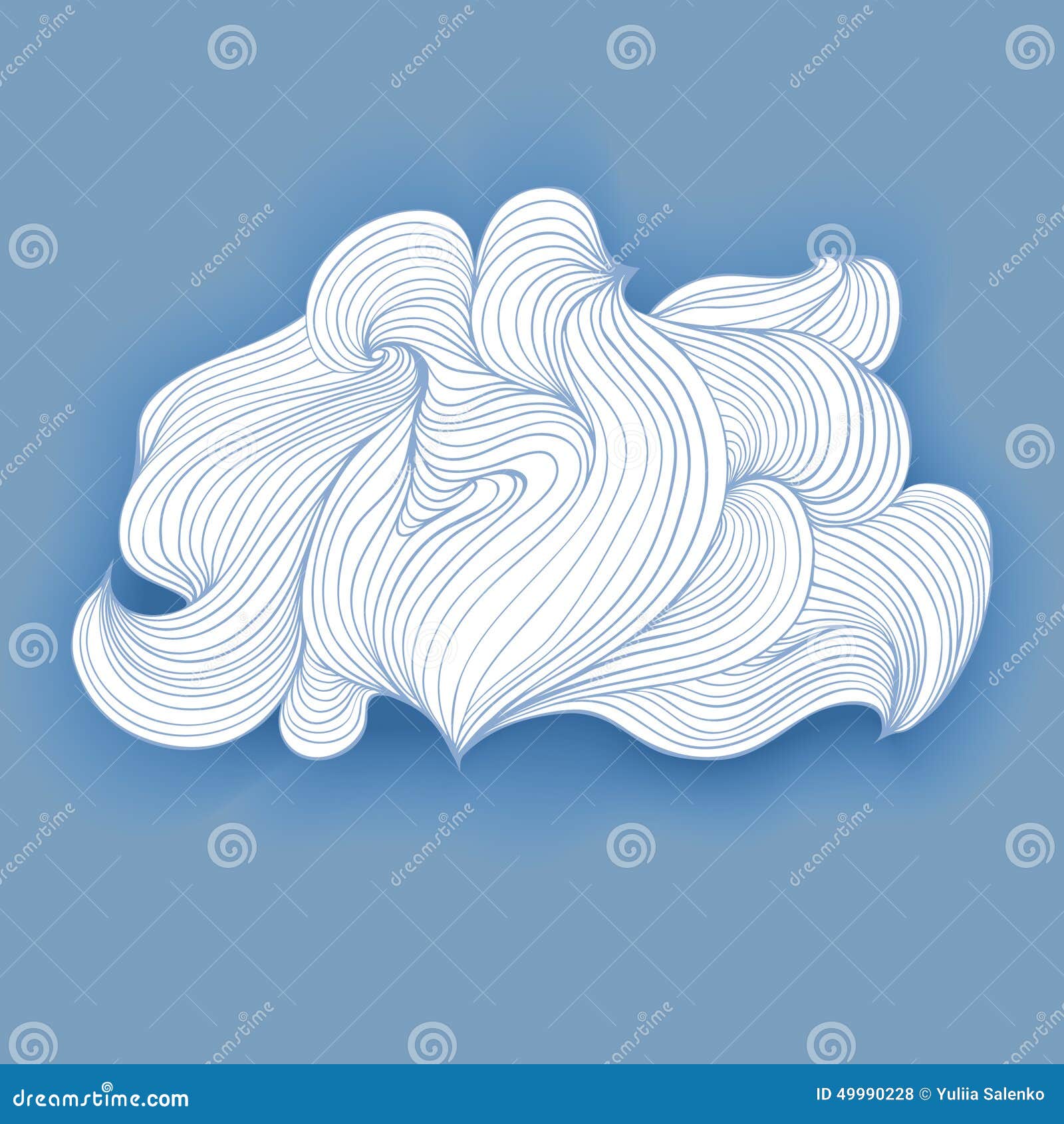 Fancy Cloud Made Lines, Vector Object Stock Vector - Illustration of ...