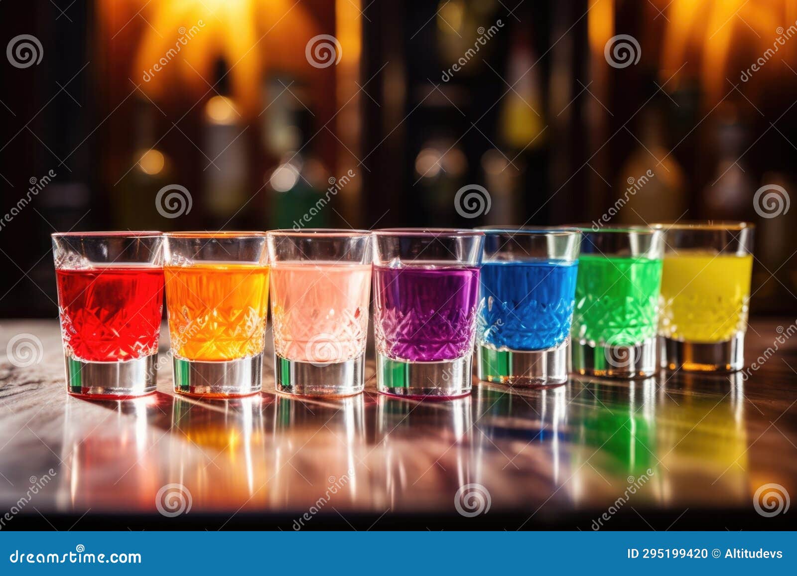 Fancy Cocktail Glasses Filled with Colorful Drinks Stock Photo - Image ...