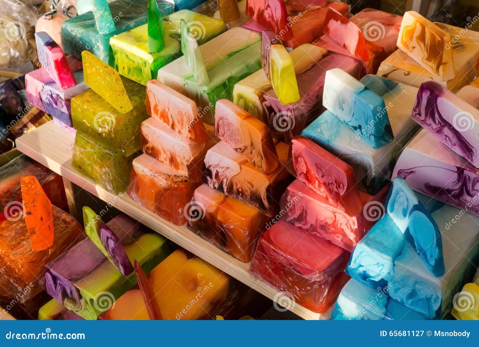Fancy Colored Hand Made Blocks of Soap Stock Image - Image of stack ...