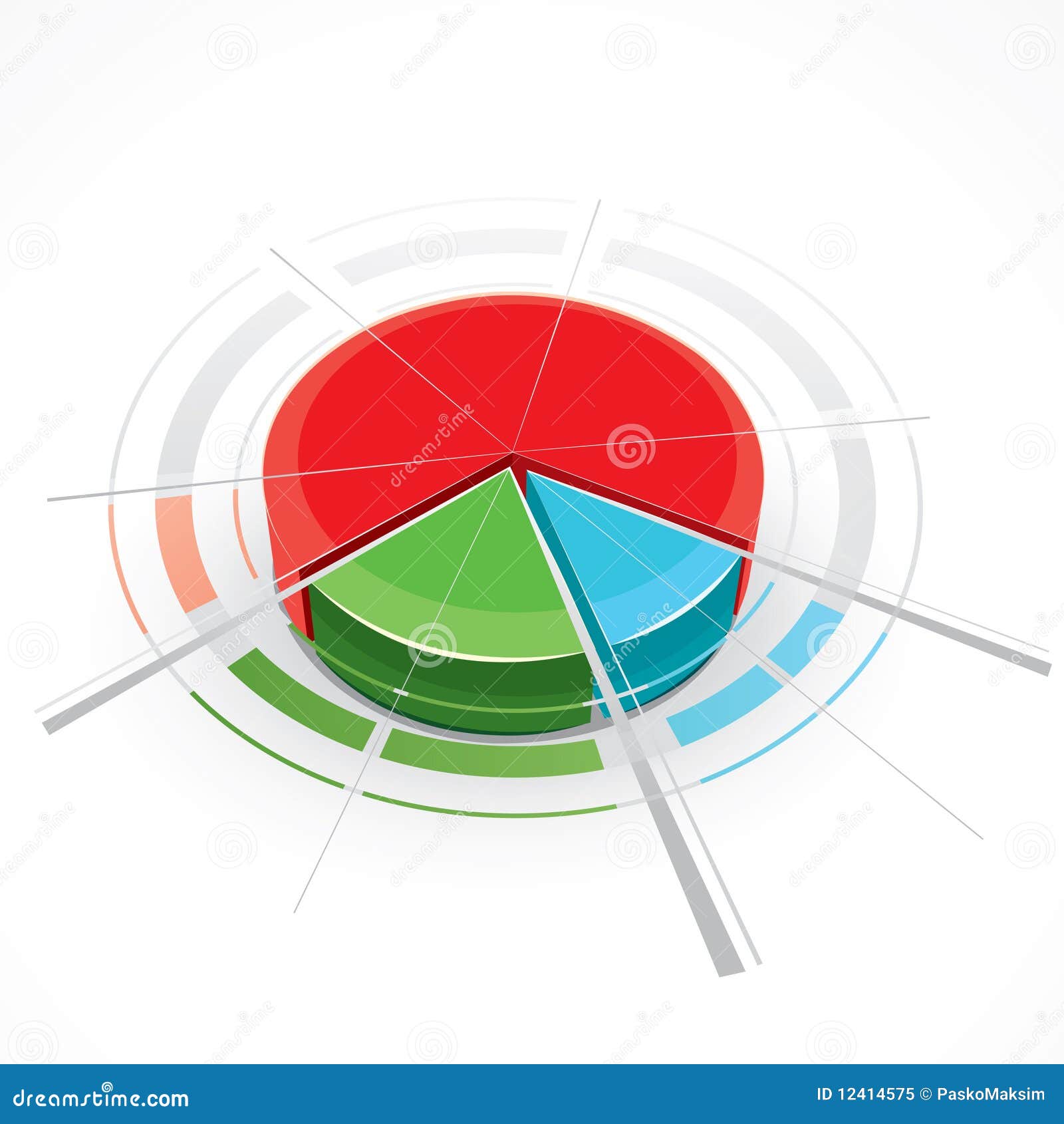 Fancy colored pie chart stock vector. Illustration of circular - 12414575