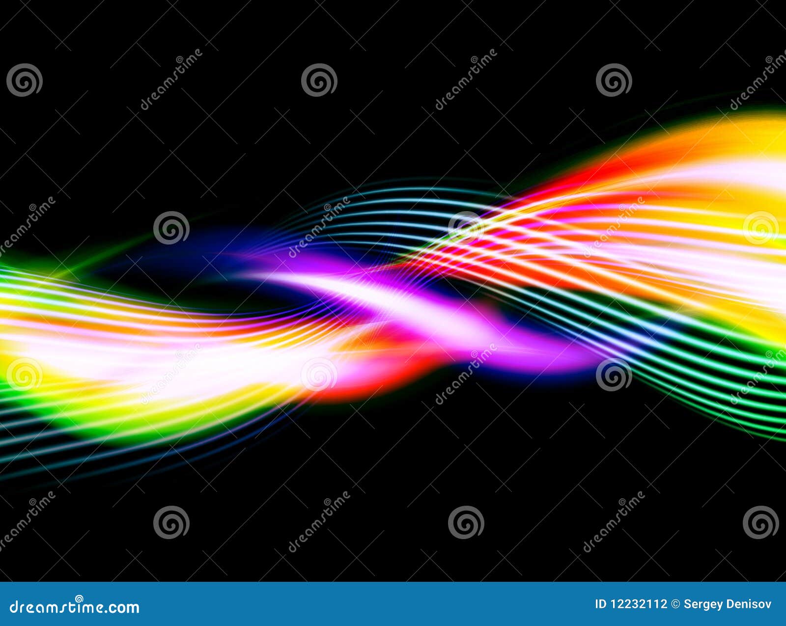 Fancy Colored Waves on a Dark Stock Illustration - Illustration of ...