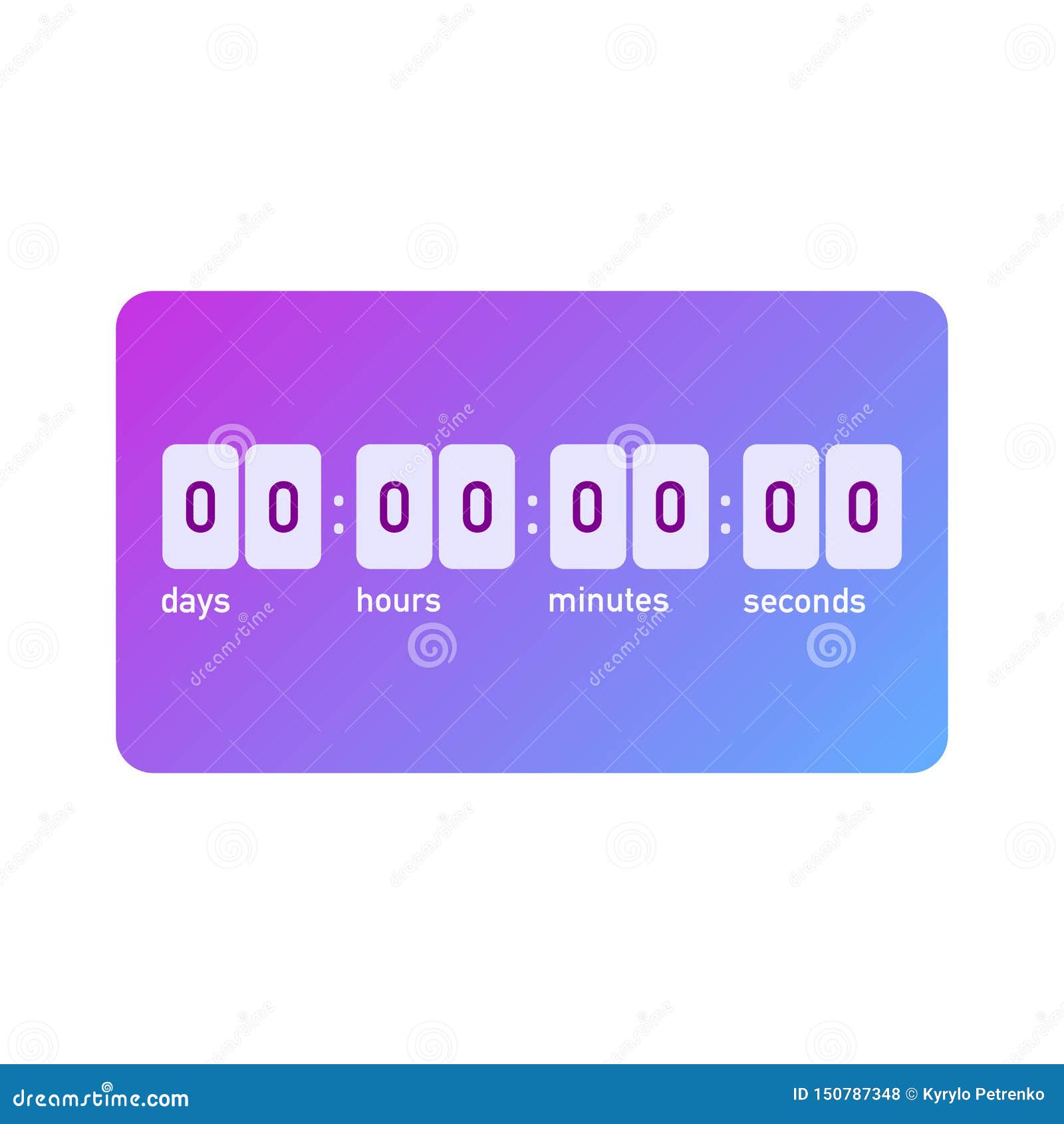Fancy Count Down Timer with Instagram Gradient Stock Illustration ...