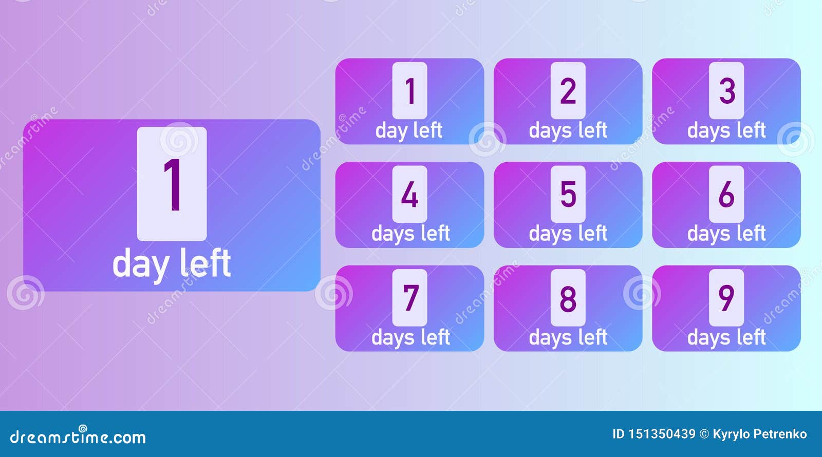 Fancy Count Down Timer with Instagram Gradient Stock Vector ...