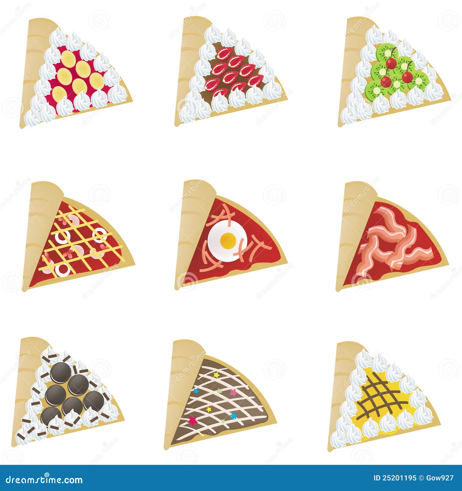 Fancy Crepes with 9 Different Look Stock Vector - Illustration of child ...