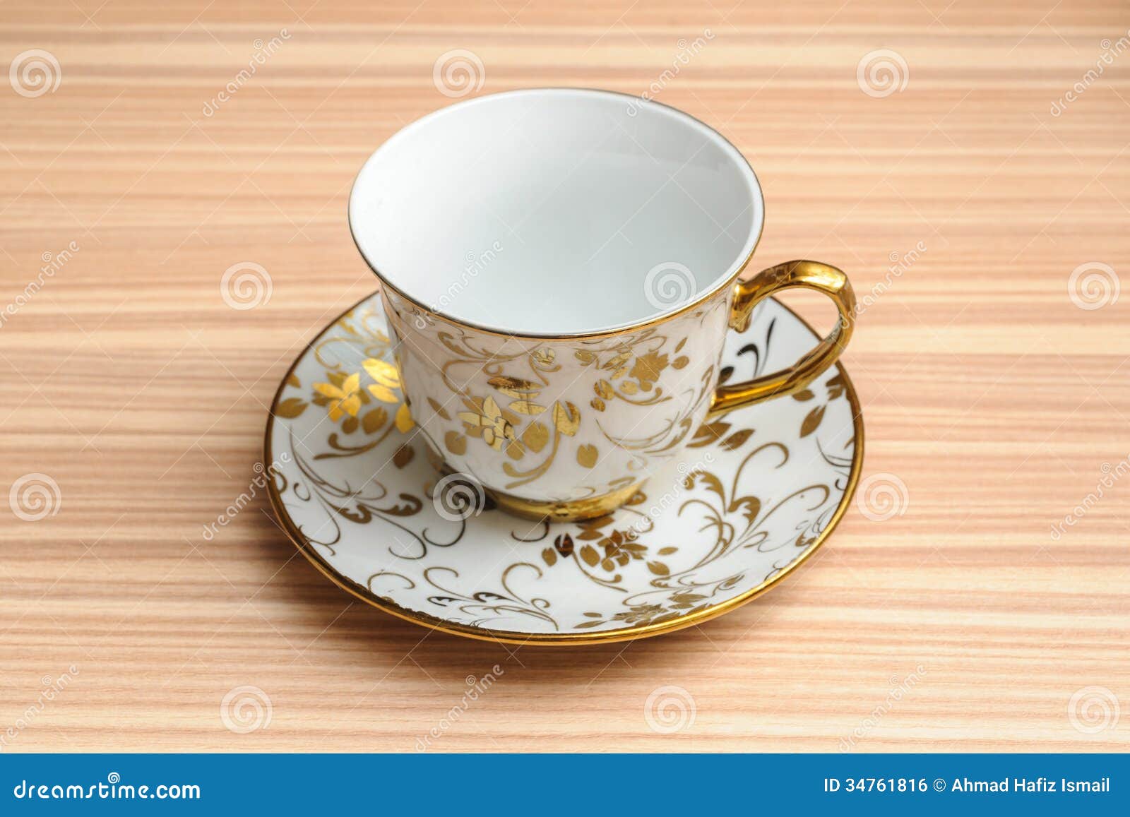 Fancy Cup & Saucer Isolated on a Table Stock Photo - Image of sweet ...
