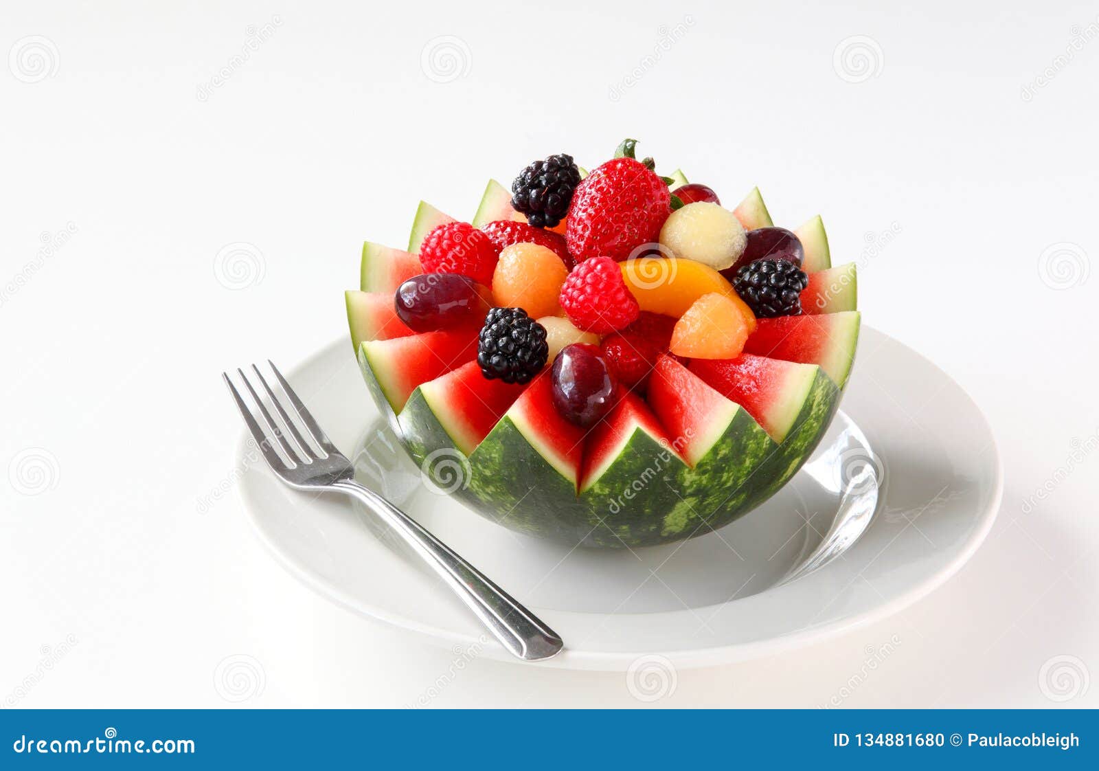 Fancy Cut Watermelon with Assorted Fruit Inside Stock Photo - Image of ...