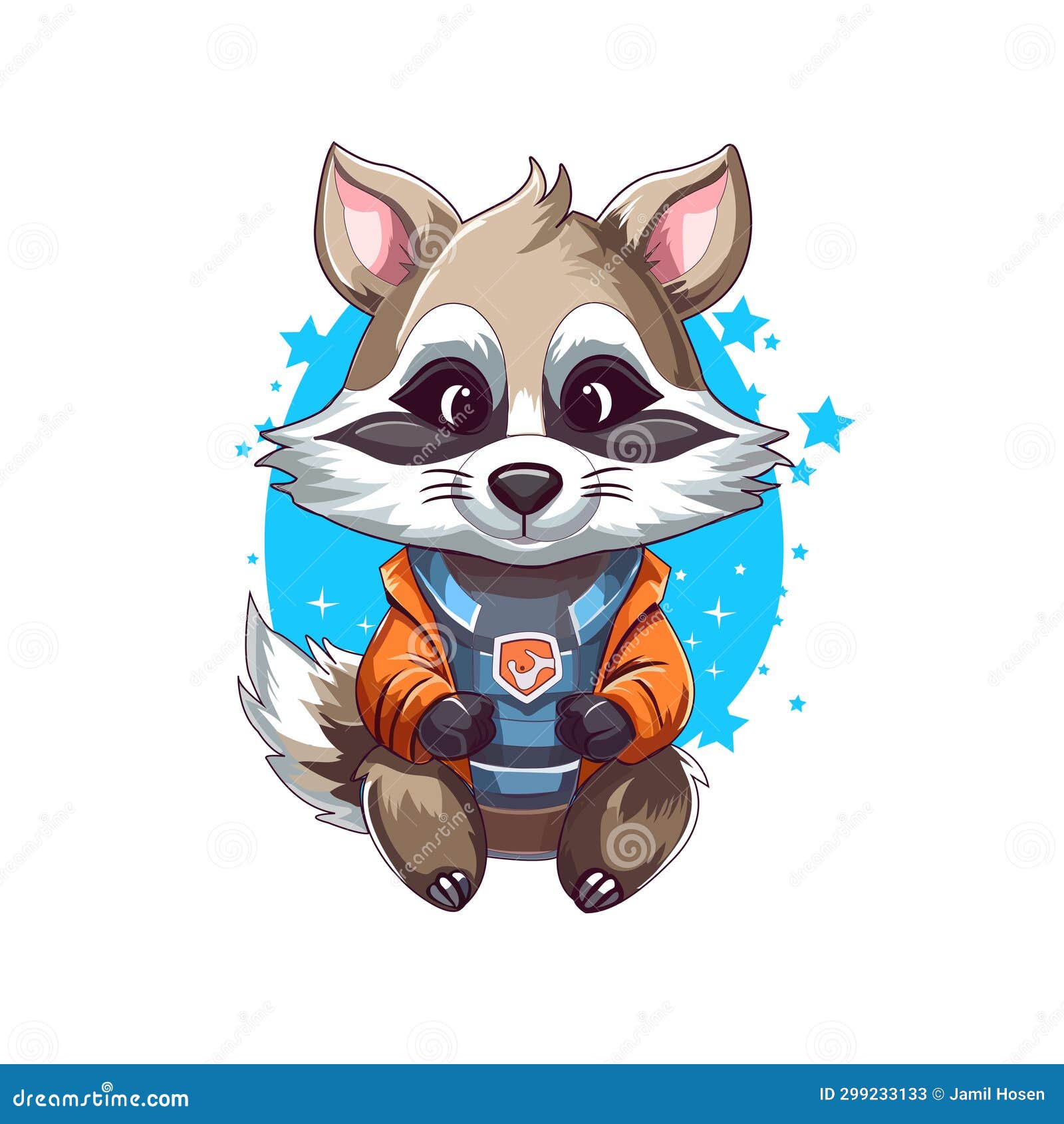 Fancy Cute Racoon Vector Illustration Stock Vector - Illustration of ...