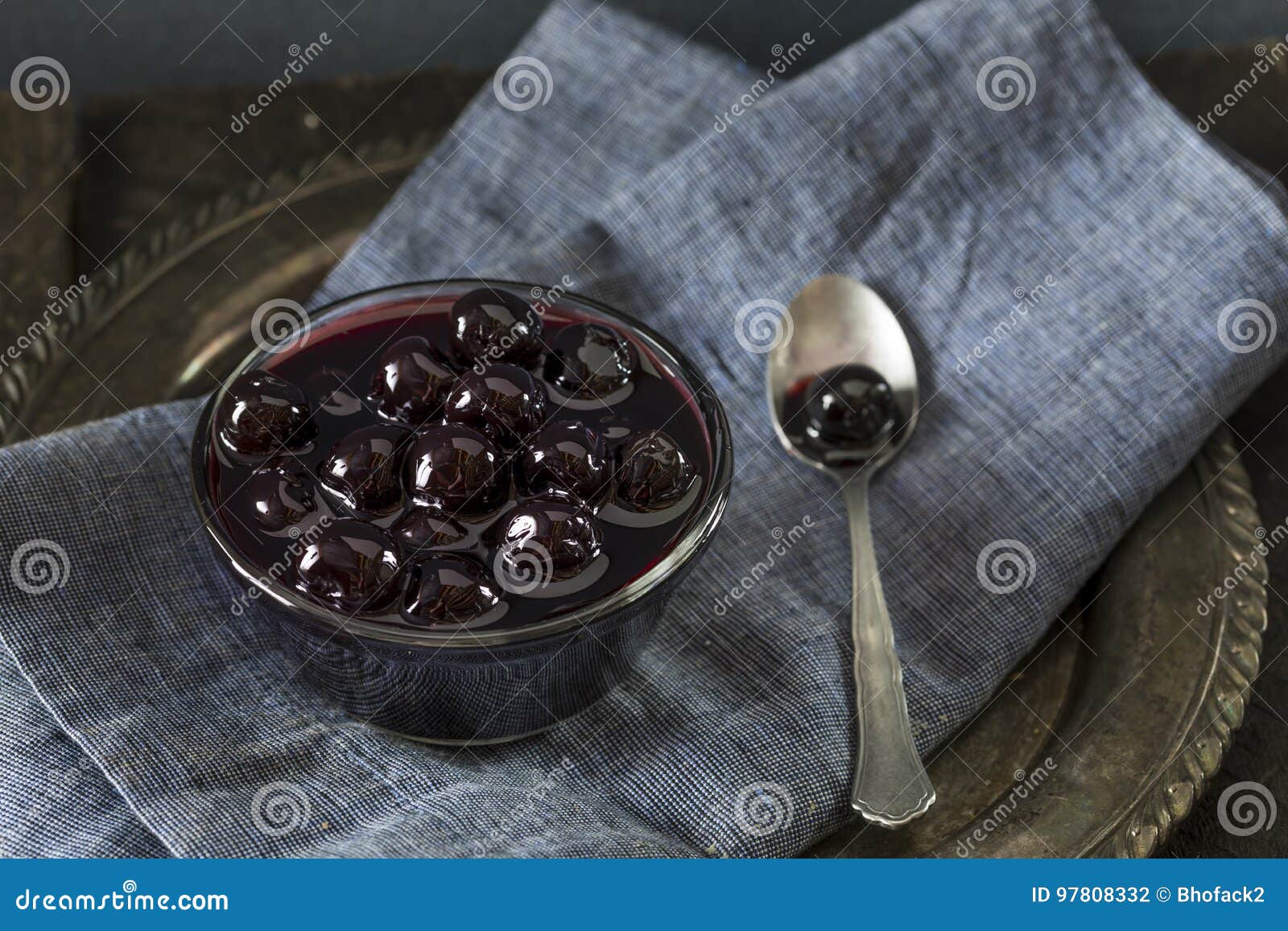 Fancy Dark Maraschino Cocktail Cherries Stock Photo - Image of shiny ...