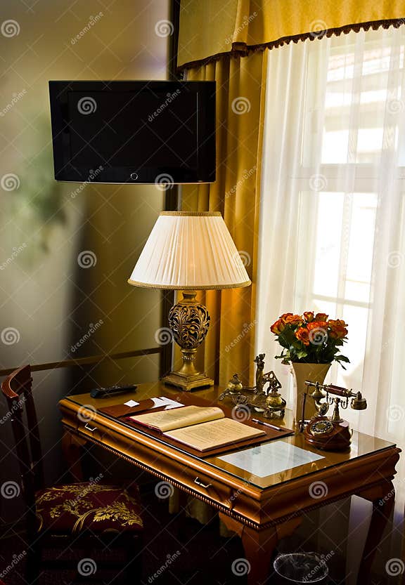 Fancy desk in hotel suite stock image. Image of decorated - 5673843