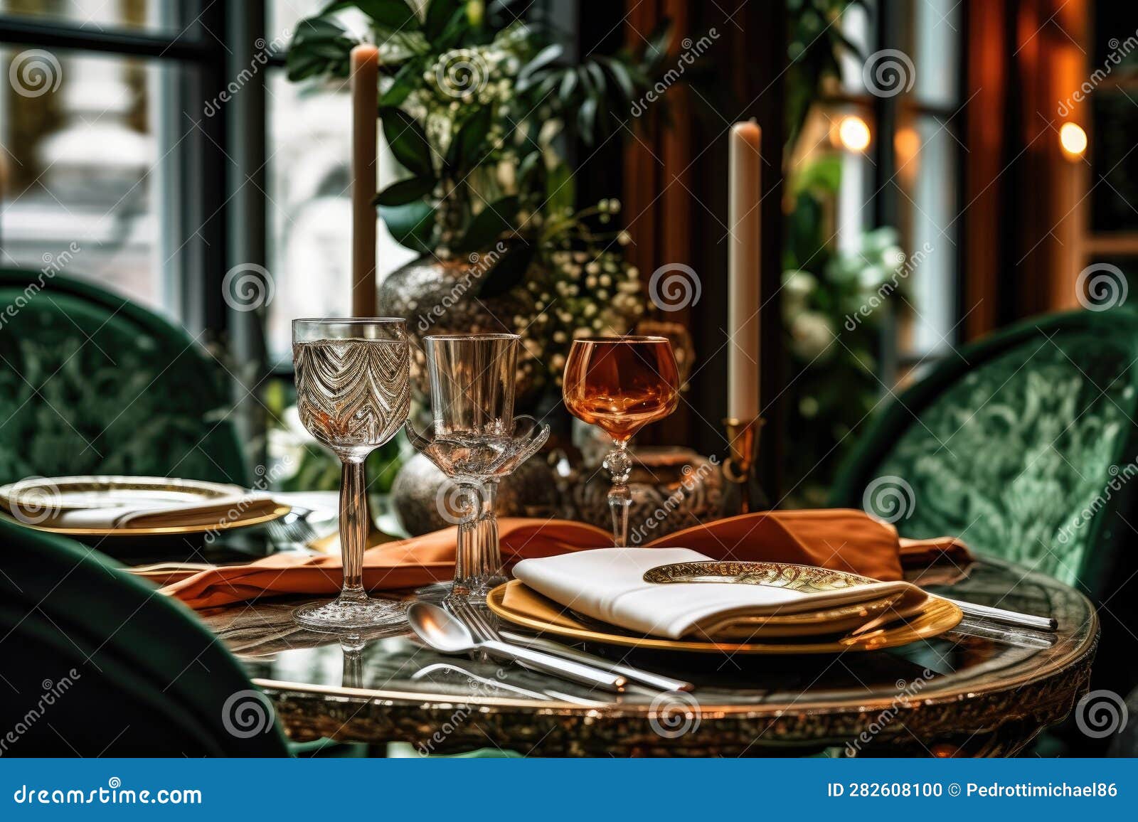 Fancy dinner stock illustration. Illustration of appetizing - 282608100