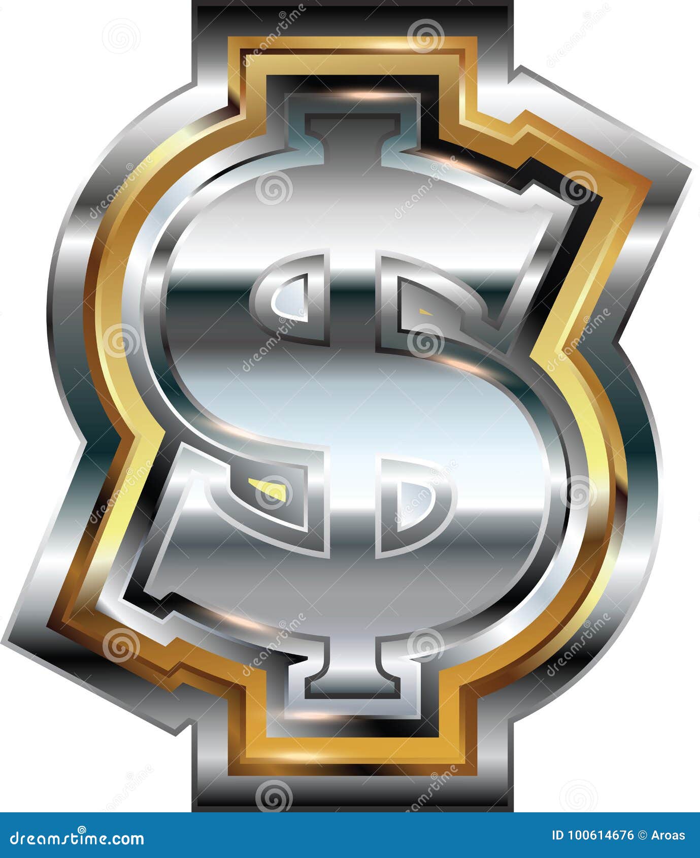 Fancy dollar symbol stock vector. Illustration of design - 100614676