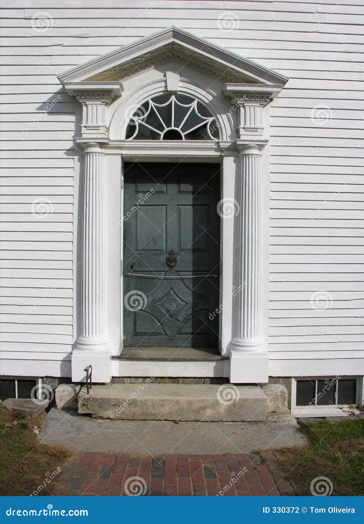 Fancy Doorway with Green Door. Stock Photo - Image of renovate, windows ...