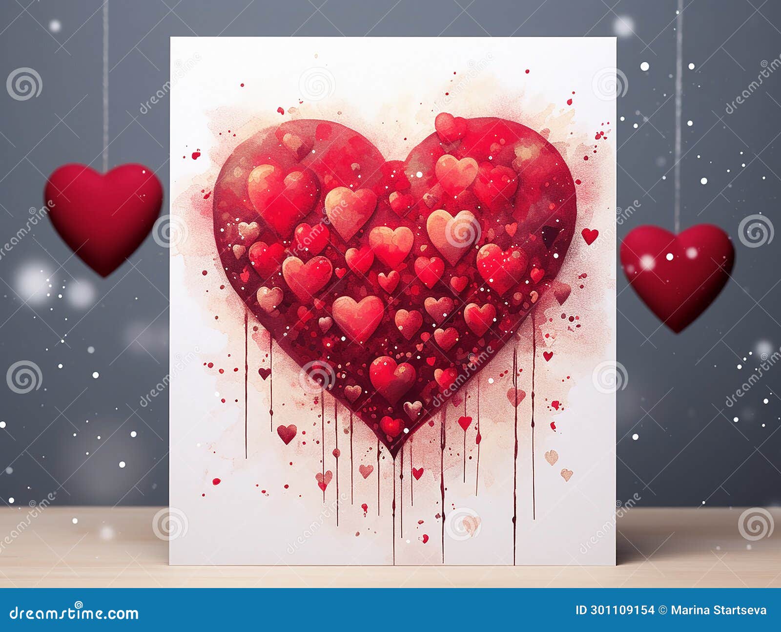 Fancy Drawing of a Red Heart for Valentine S Day Stock Illustration ...