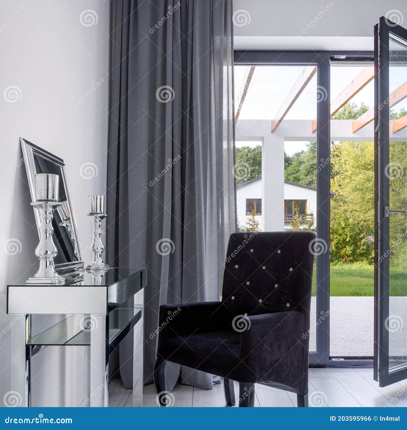 Fancy Dressing Table and Elegant Chair Stock Photo - Image of armchair ...