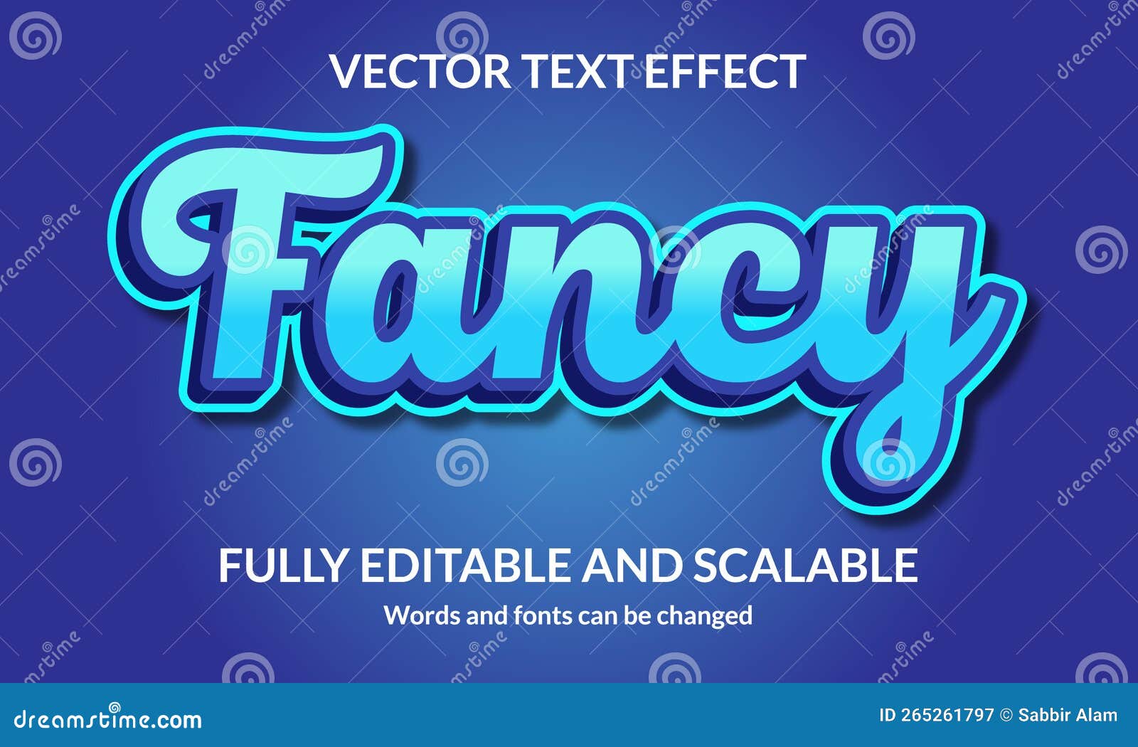 Fancy Editable 3D Text Style Effect Stock Vector - Illustration of ...