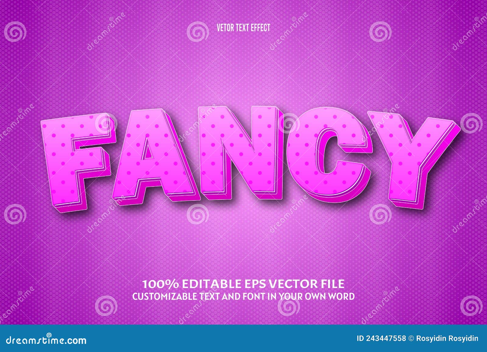Fancy Editable Text Effect 3 Dimension Emboss Comic Style Stock Vector ...