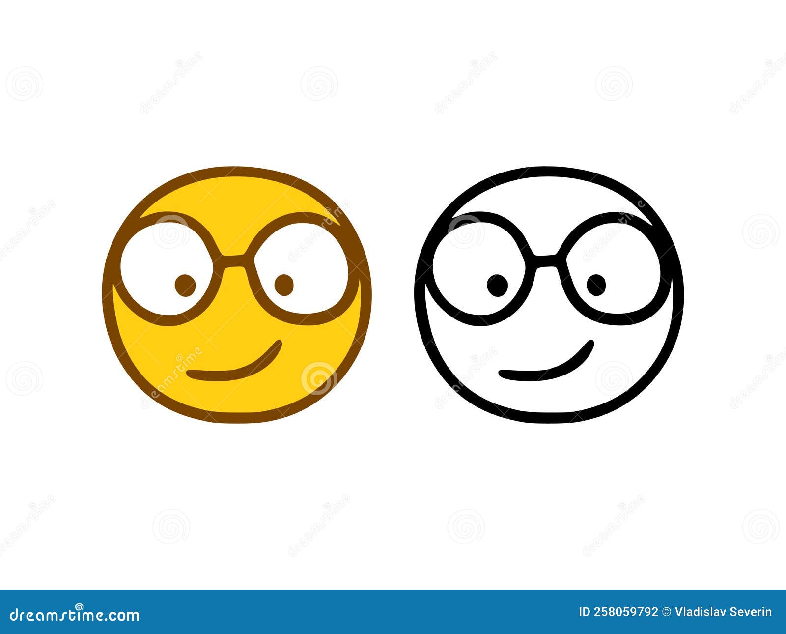 Fancy Emoticon in Doodle Style Stock Vector - Illustration of hand ...