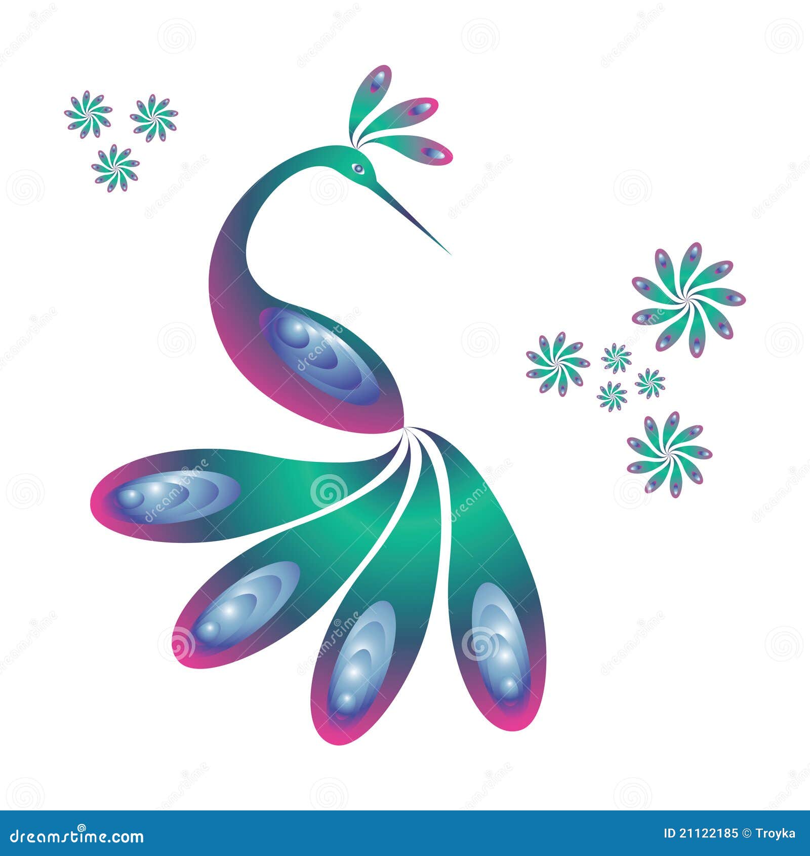 Fancy exotic bird. stock vector. Illustration of magic - 21122185