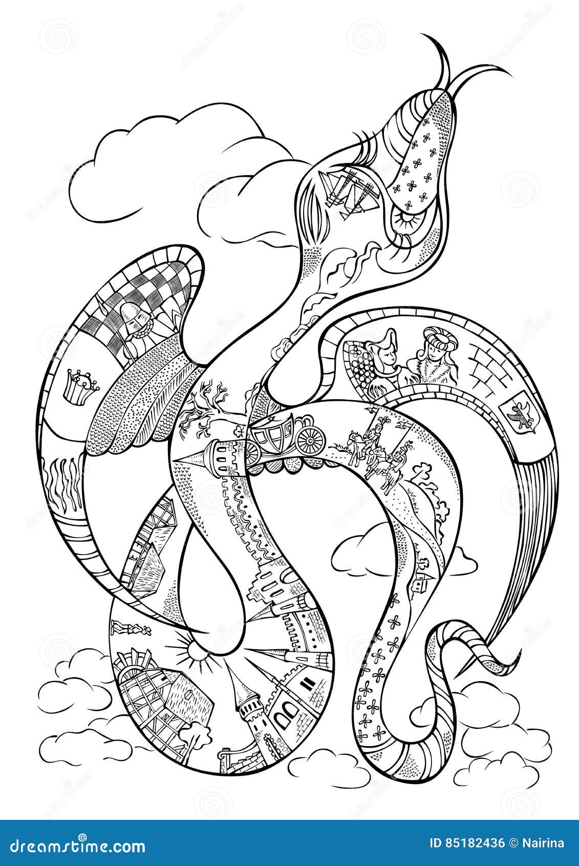 Fancy Fabulous Flying Animal Dragon Stock Vector - Illustration of arms ...