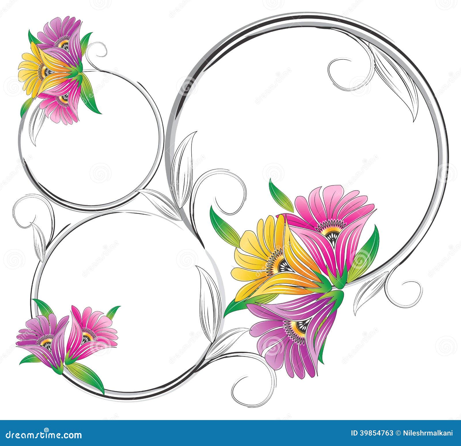 Fancy floral frame stock vector. Illustration of artistic - 39854763