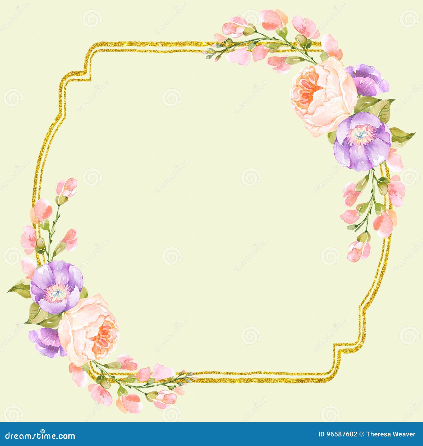 Fancy Floral Square Frame stock illustration. Illustration of flowers ...