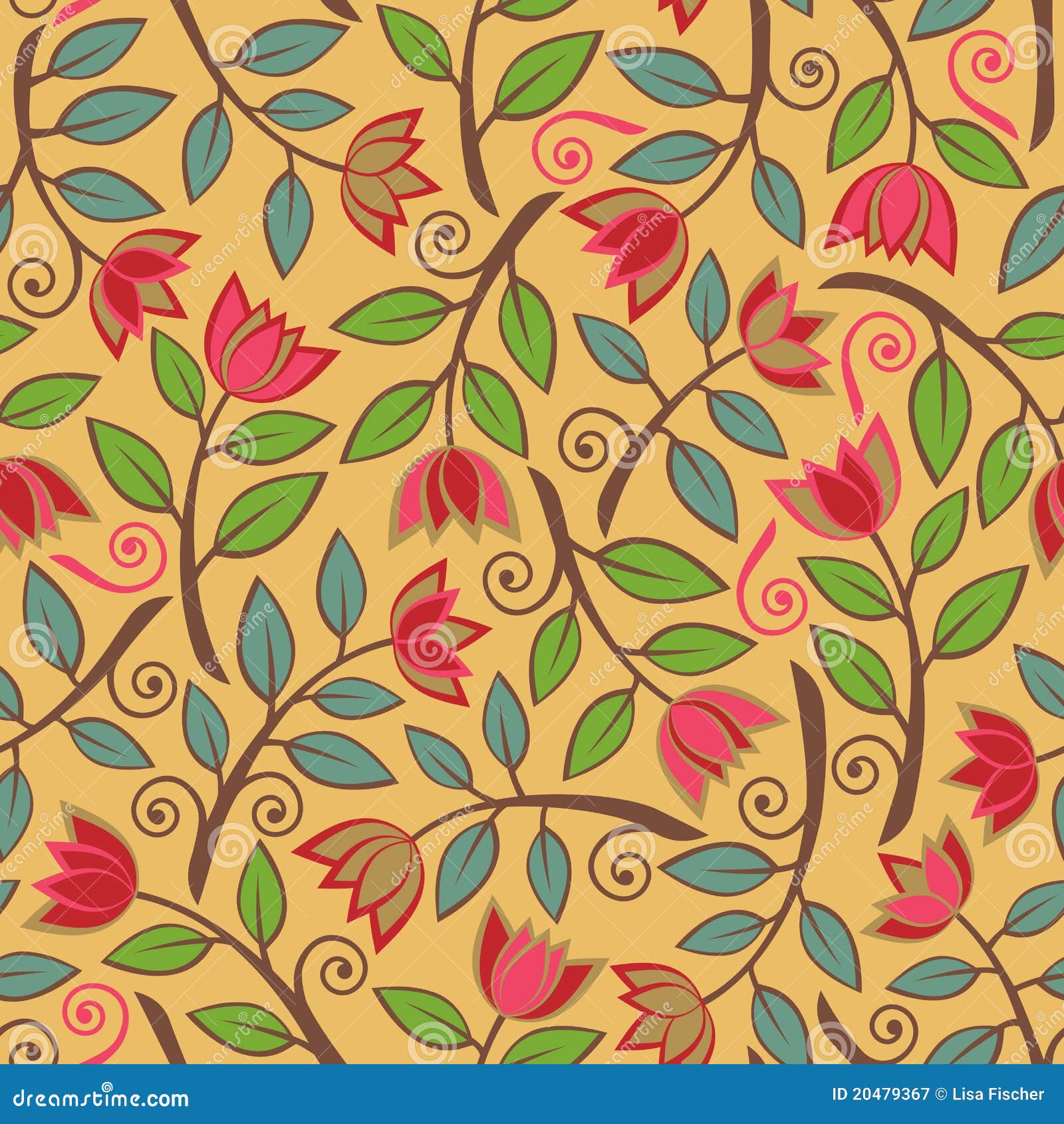 Fancy Flower Pattern_Yellow Stock Vector - Illustration of pattern ...