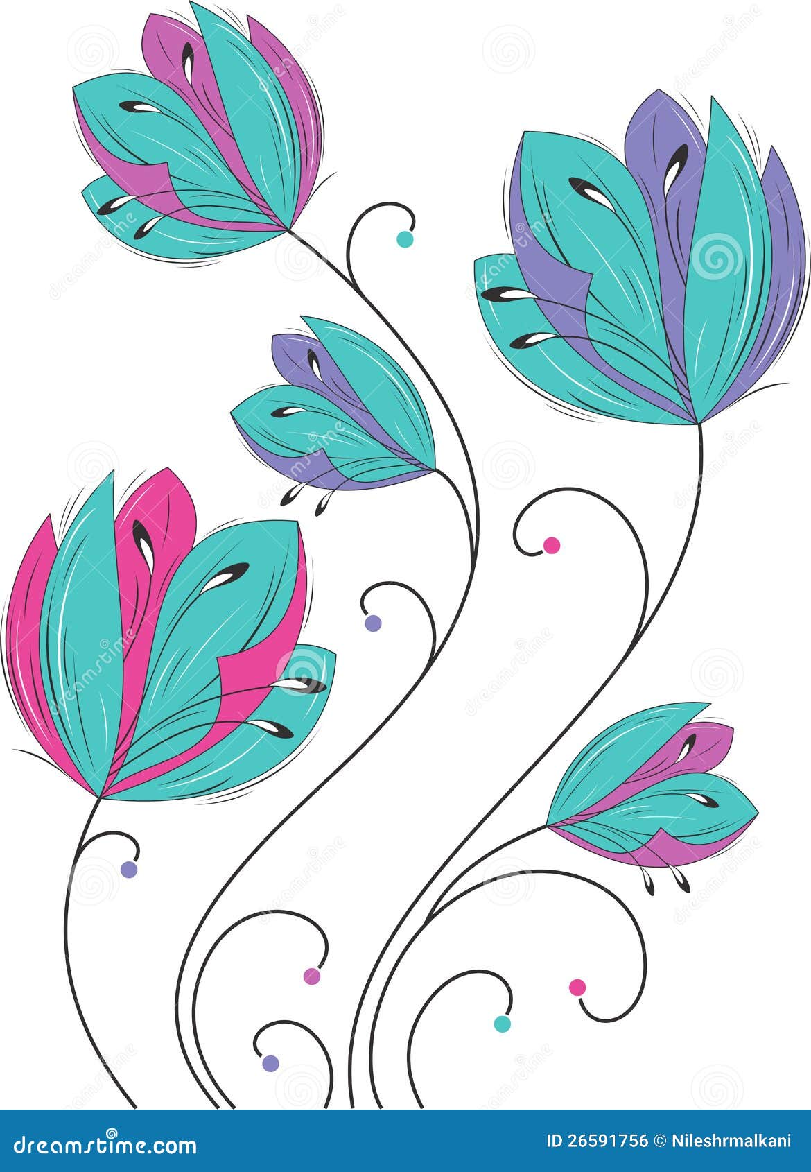 Fancy flowers stock vector. Illustration of abstract - 26591756